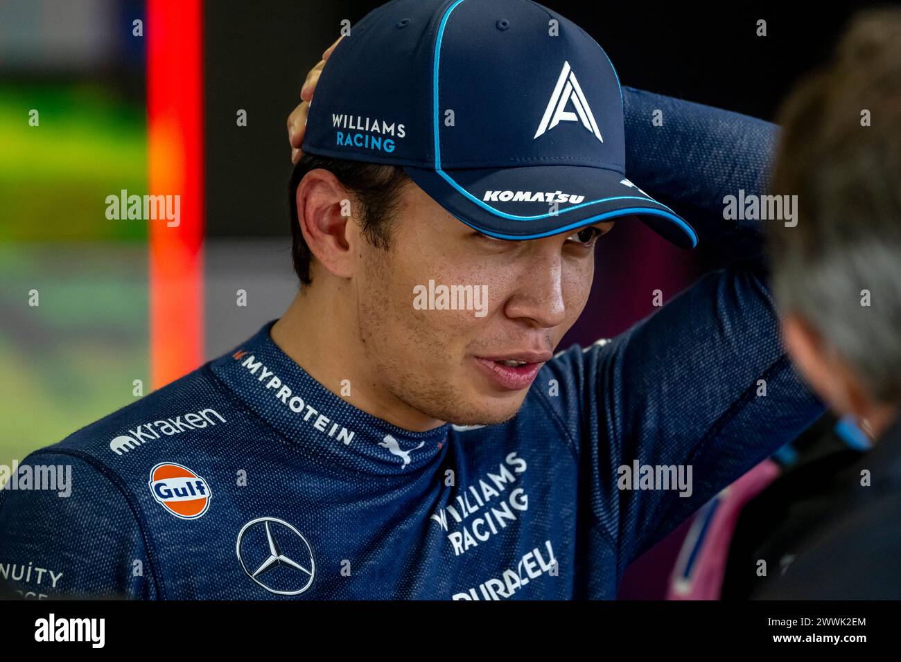 Melbourne, Australia, March 23, Alex Albon, from Thailand competes for ...