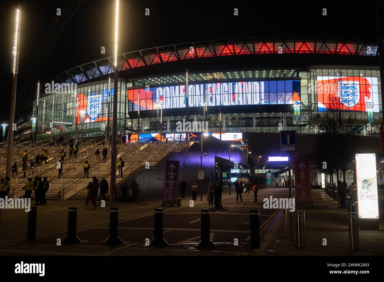 WEMBLEY, LONDON - 24 March 2024: Wembley Stadium on the night of an ...