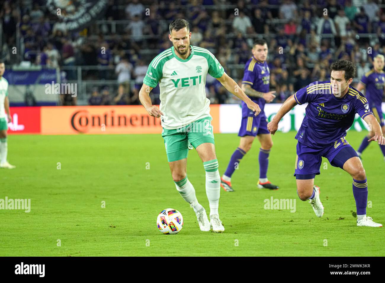 Orlando, Florida, USA, March 23, 2024, Austin FC defender Matt Hedges ...
