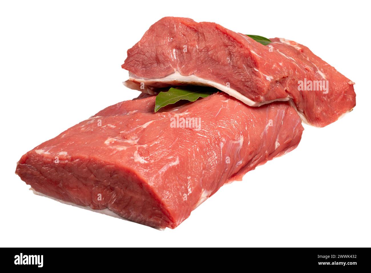 Beef sirloin. Butcher products. Raw beef sirloin or steak isolated on ...