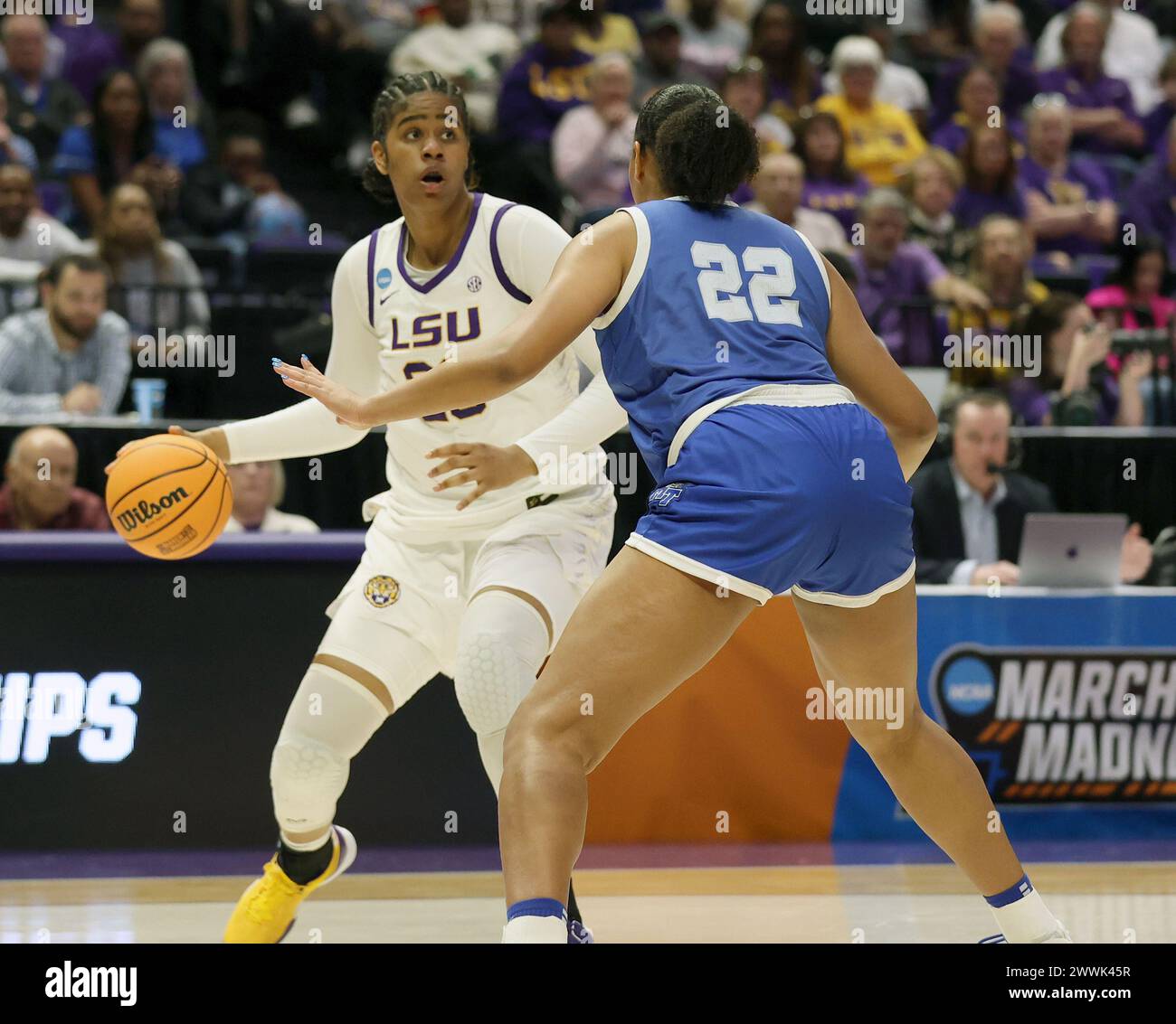 Baton Rouge, USA. 24th Mar, 2024. LSU Lady Tigers center Aalyah Del ...