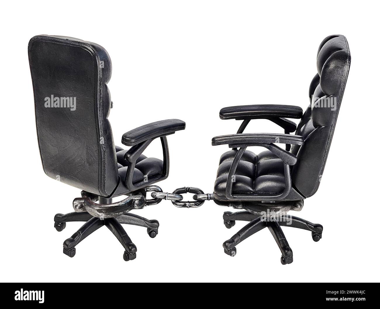 Executive office chairs shackled together Stock Photo - Alamy