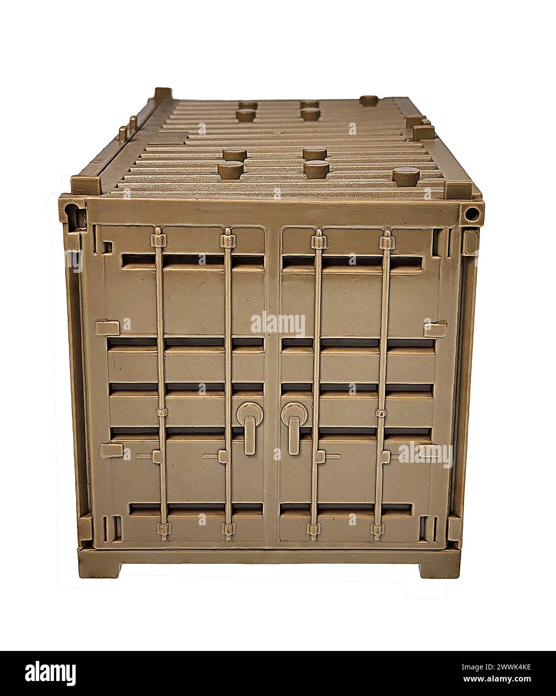 A brown shipping container for transporting objects Stock Photo - Alamy