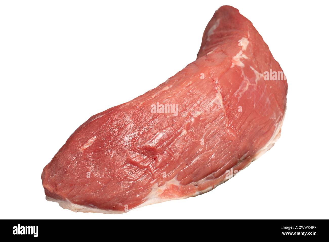 Raw eye round meat. Butcher products. Raw beef round over isolated on ...