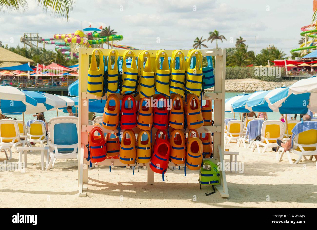 COCO CAY, BAHAMAS - February 1, 2024: Coco Cay is a port located in the ...