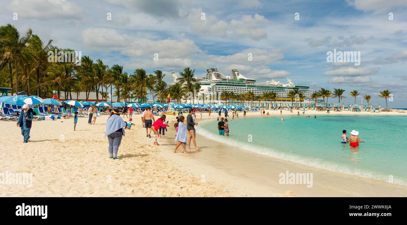 COCO CAY, BAHAMAS - February 1, 2024: Coco Cay is a port located in the ...