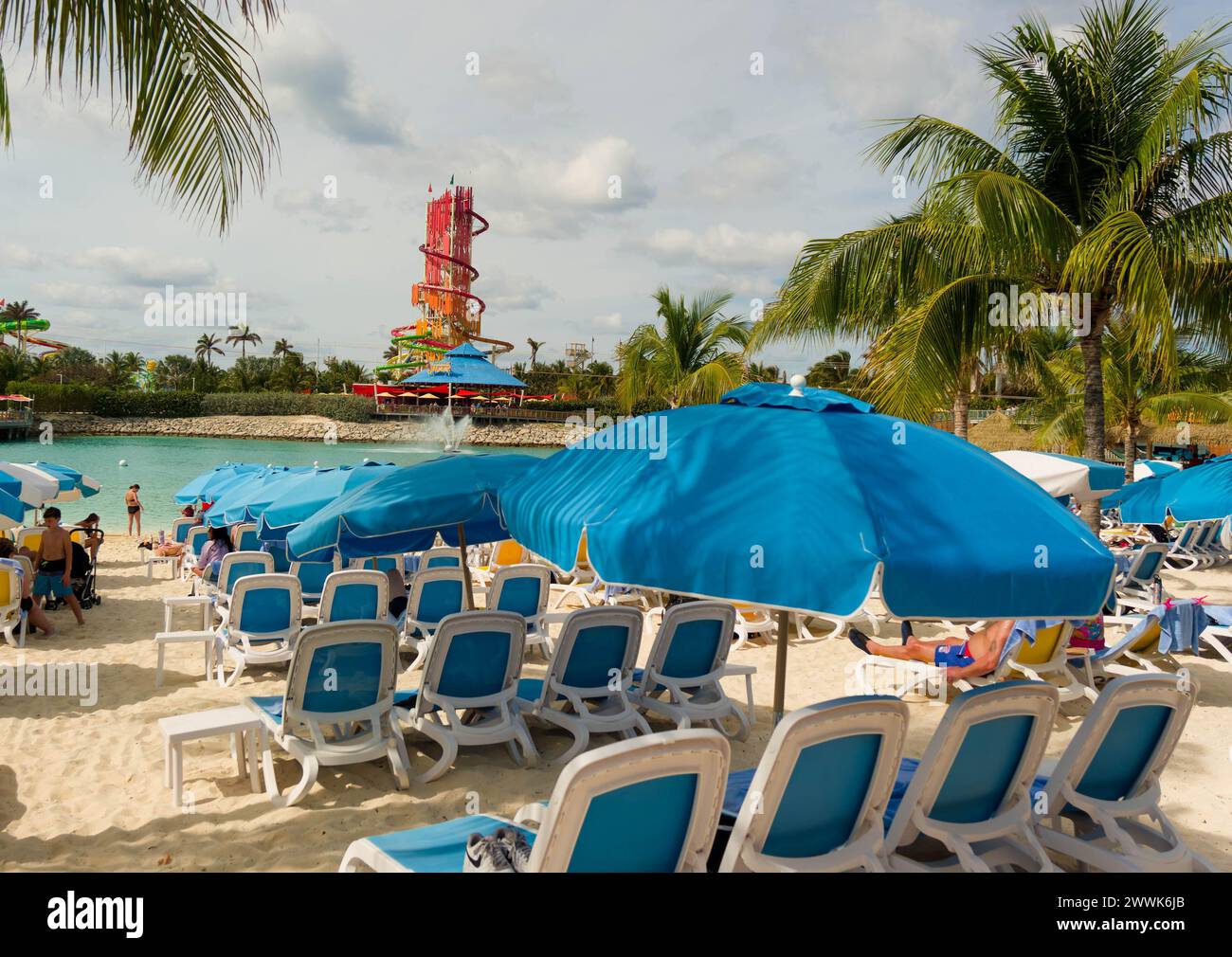 COCO CAY, BAHAMAS - February 1, 2024: Coco Cay is a port located in the ...