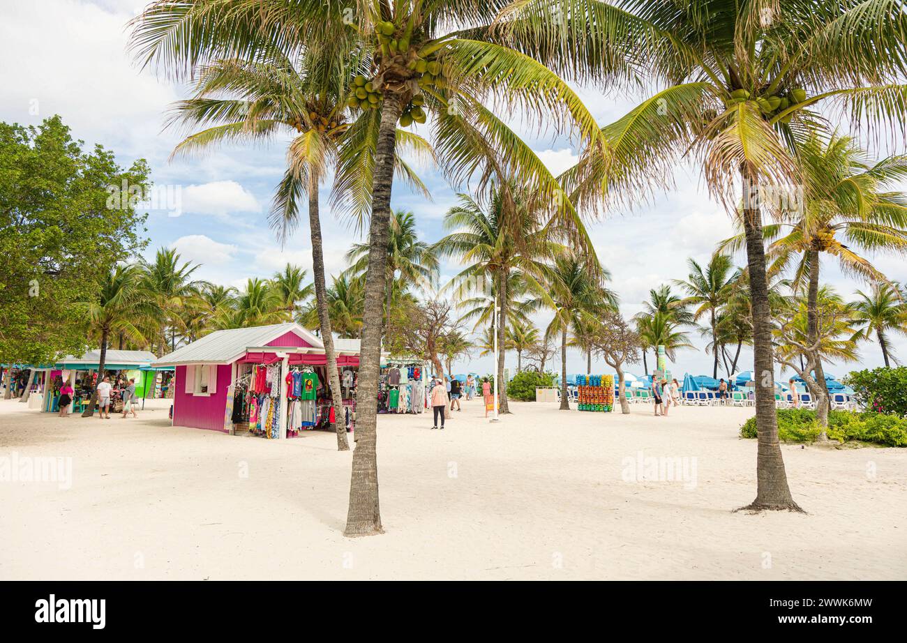 COCO CAY, BAHAMAS - February 1, 2024: Coco Cay is a port located in the ...