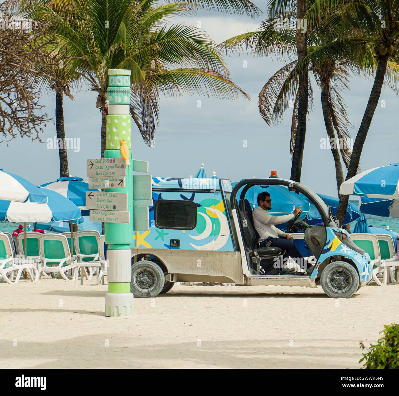 COCO CAY, BAHAMAS - February 1, 2024: Coco Cay is a port located in the ...