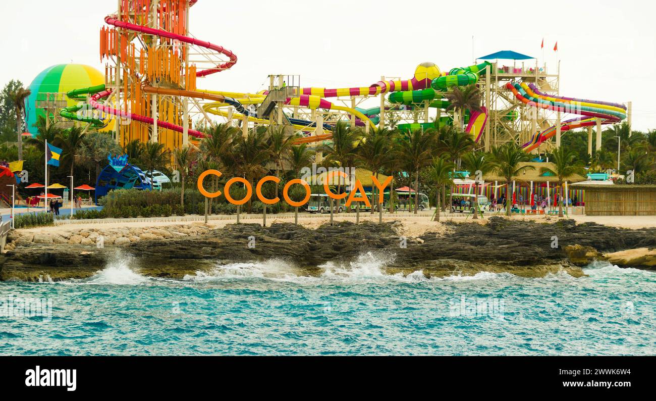 COCO CAY, BAHAMAS - February 1, 2024: Coco Cay is a port located in the ...