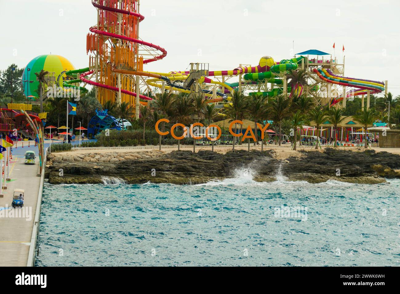 COCO CAY, BAHAMAS - February 1, 2024: Coco Cay is a port located in the ...