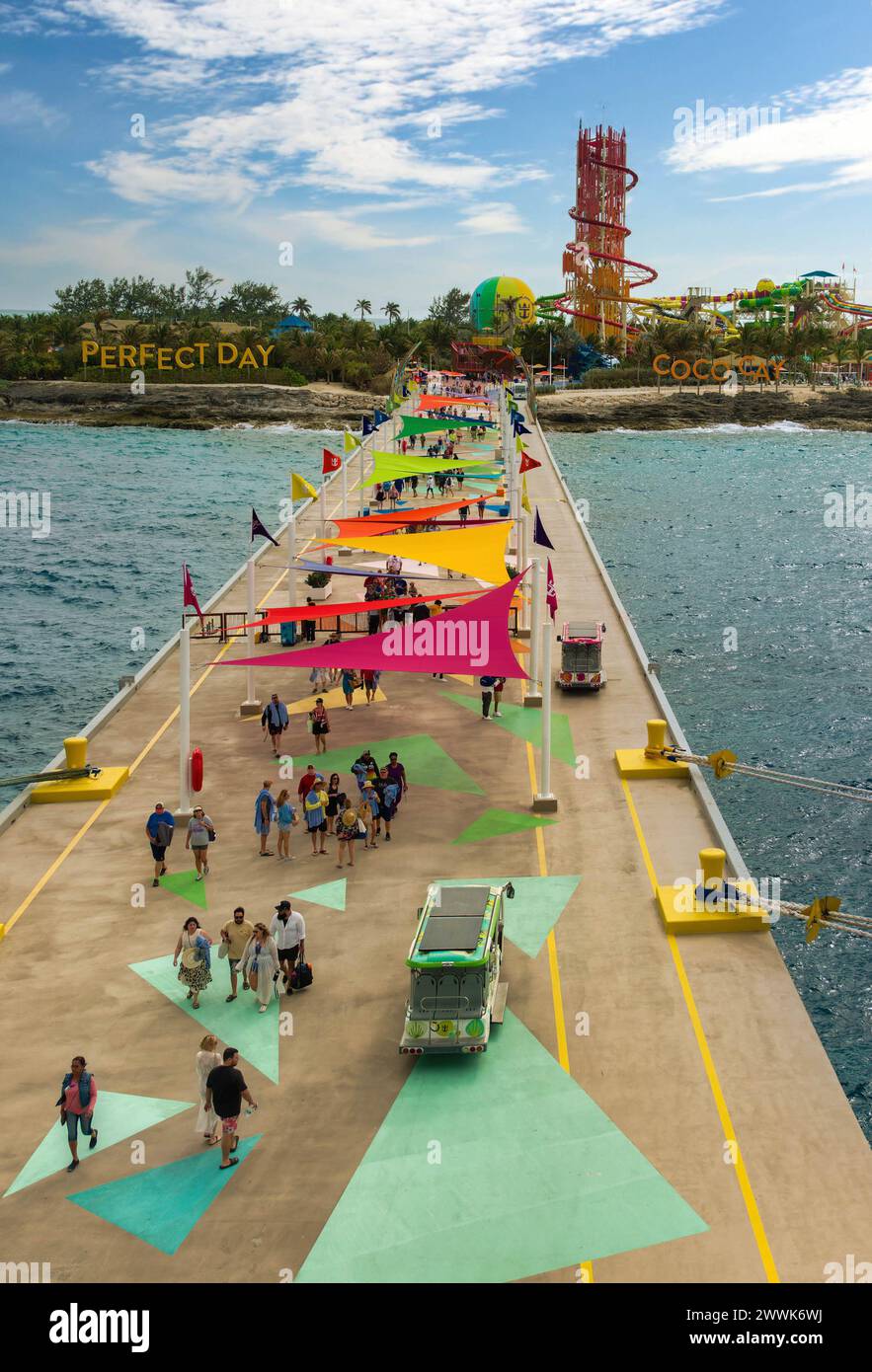 COCO CAY, BAHAMAS - February 1, 2024: Coco Cay is a port located in the ...