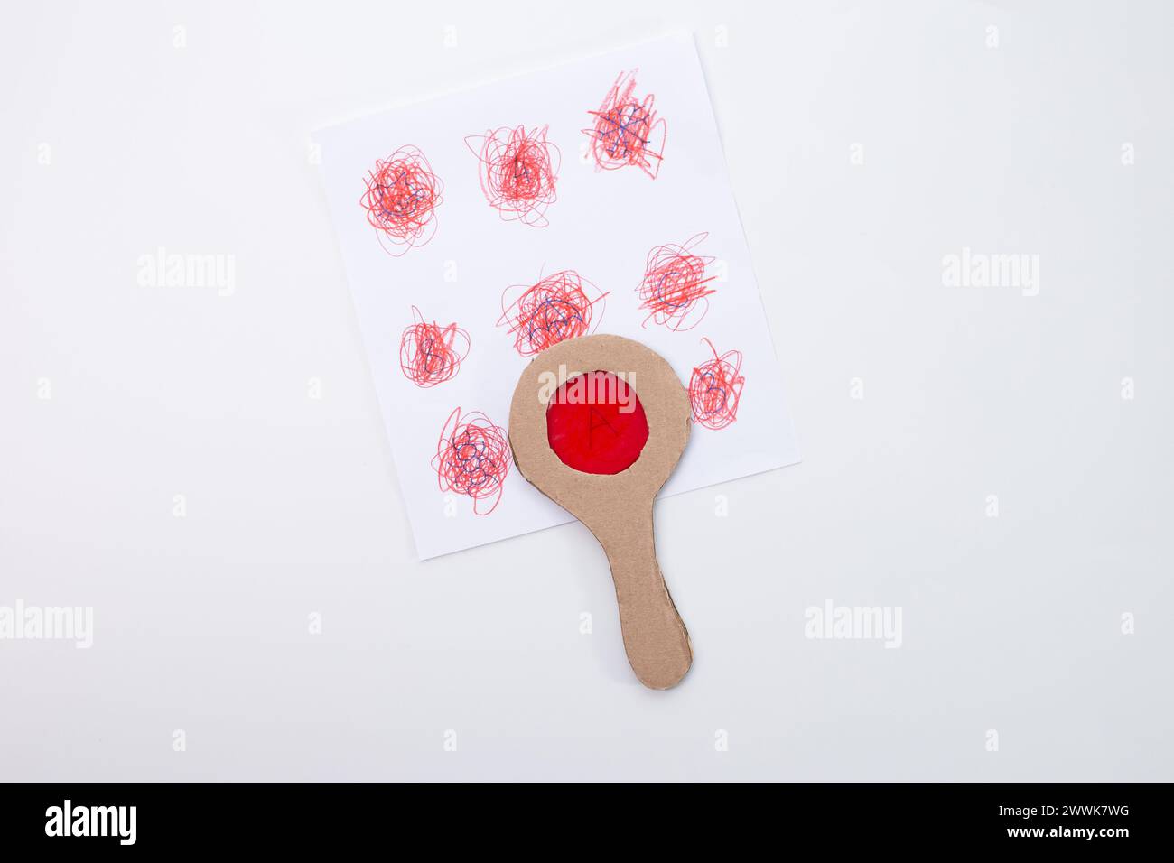 a cardboard magnifying glass craft for kids play, handmade loupe toy ...