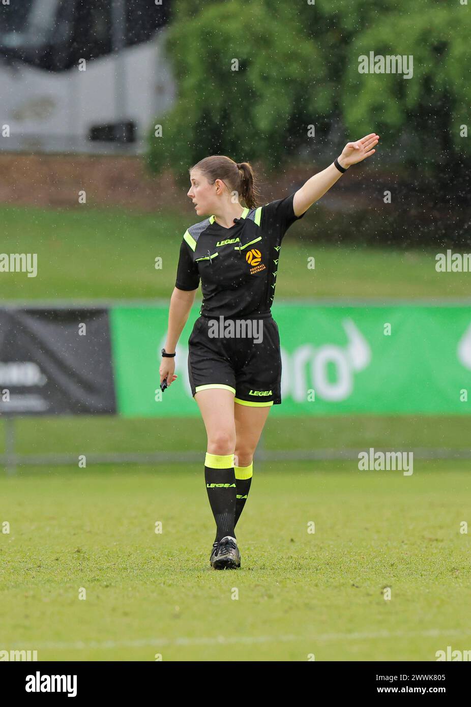 Brisbane, Australia, March 24th 2024: Match official Caitlin Williams ...