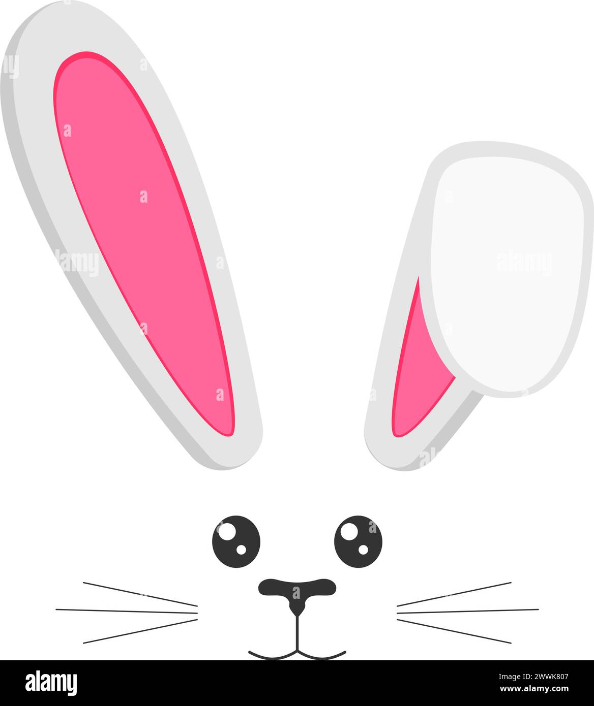 Cute bunny muzzle with ears, eyes, nose, mouth and whisker. Props for ...