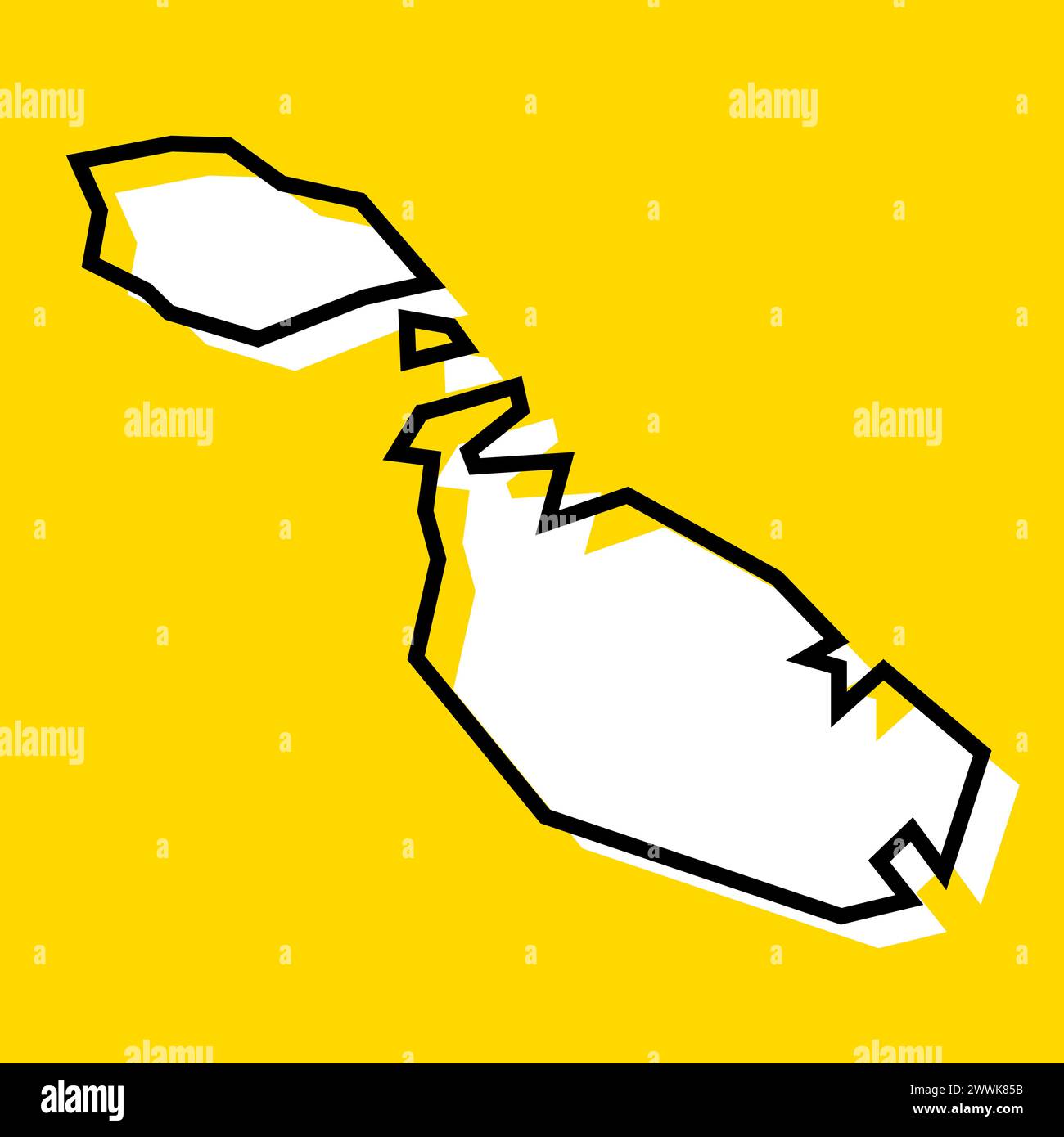 Malta map black white hi-res stock photography and images - Alamy