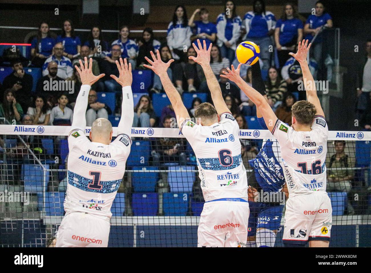 Milan, Italy. 24th Mar, 2024. MONSTER BLOCK PAOLO PORRO, MARCO VITELLI ...