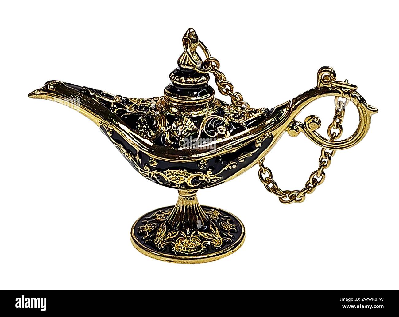 A gold and black Aladdin's lamp Stock Photo - Alamy