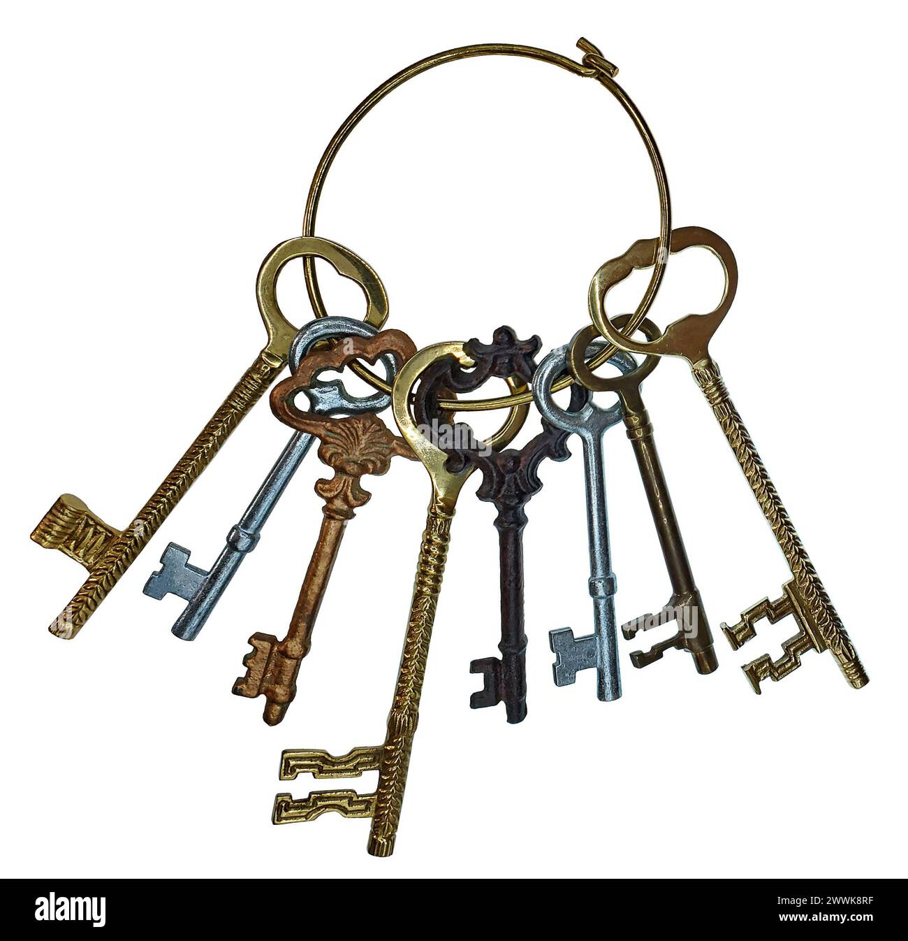 A set of antique keys on a key ring Stock Photo - Alamy