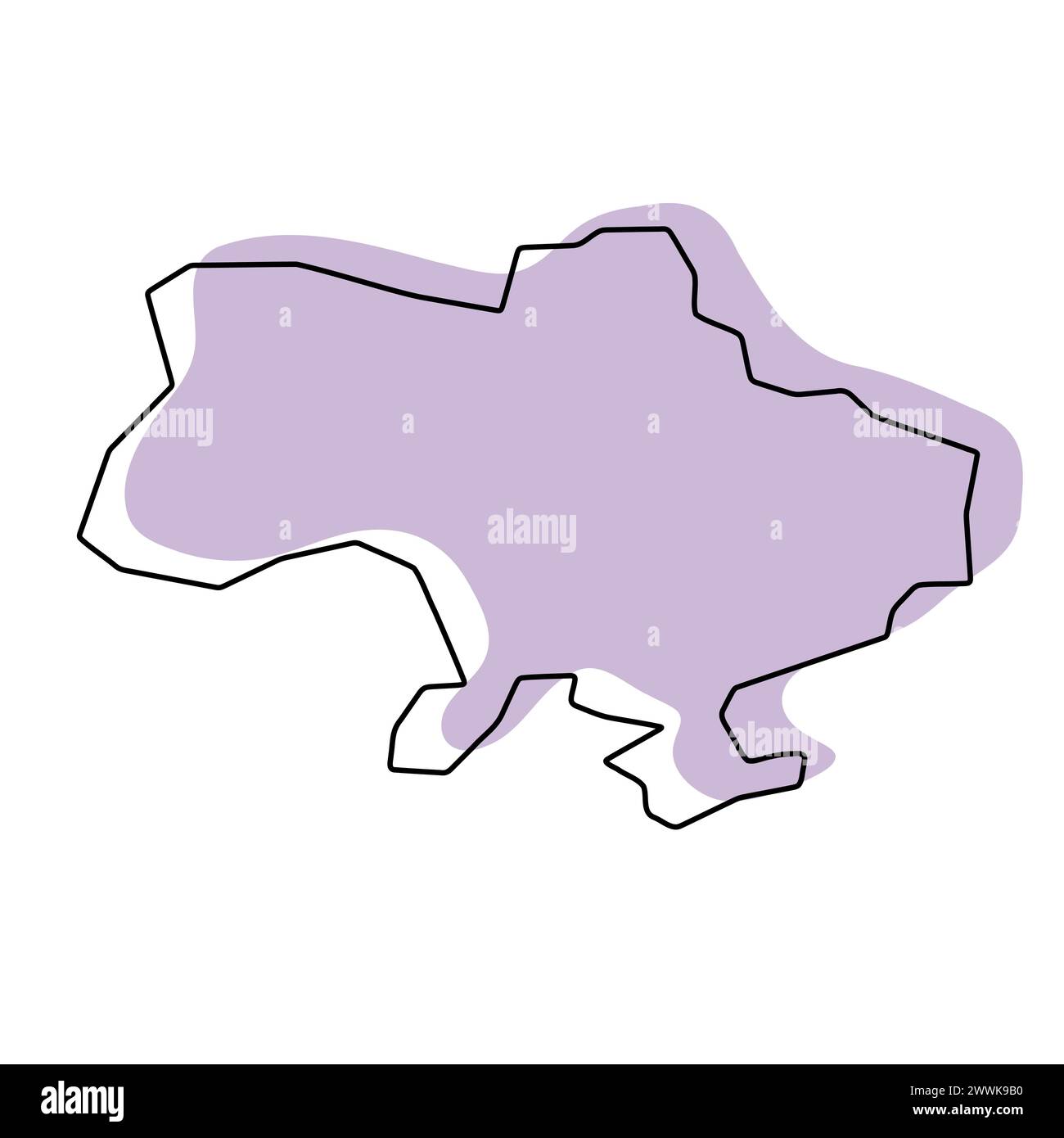 Ukraine map outline smooth country shape map vector hi-res stock ...