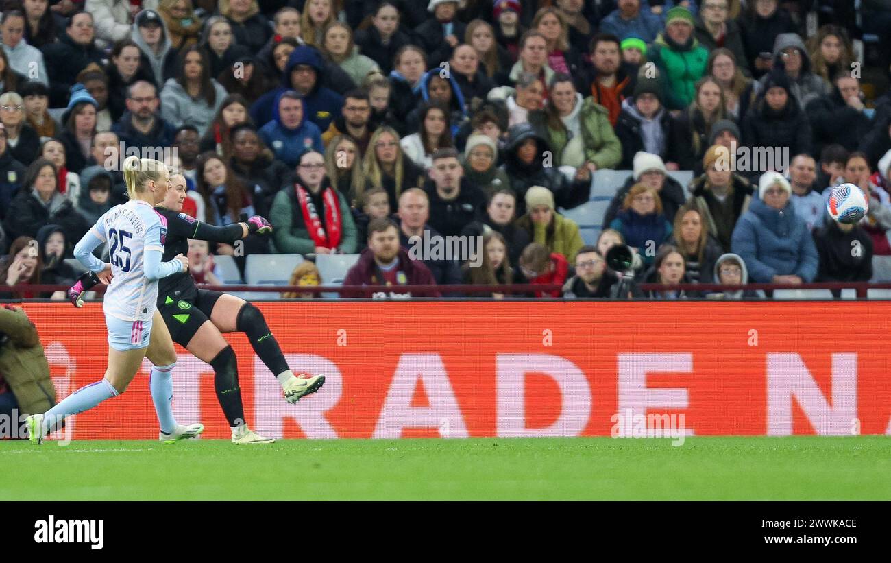 Birmingham, UK. 24th Mar, 2024. Aston Villa's goalkeeper, Anna Leat ...