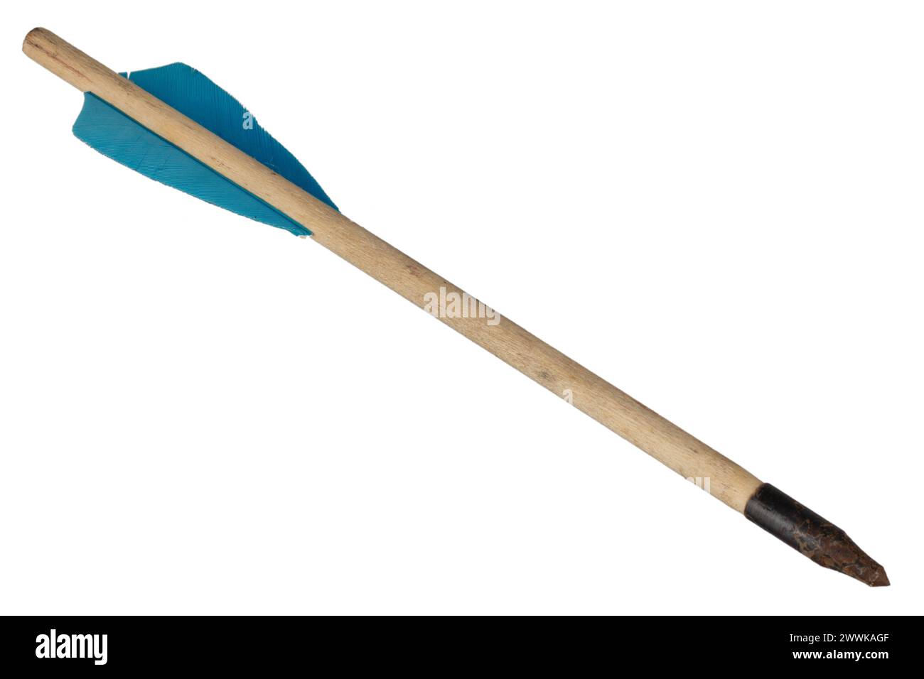 Wooden crossbow bolt isolated on white background Stock Photo - Alamy