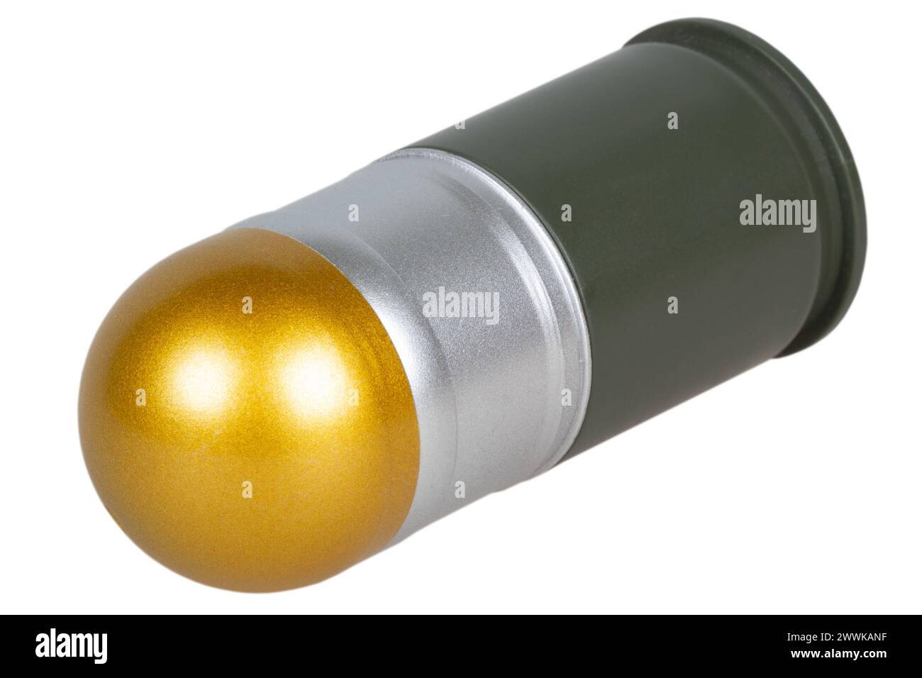 40 mm grenade launcher round for automatic grenade launcher isolated on a white Stock Photo - Alamy