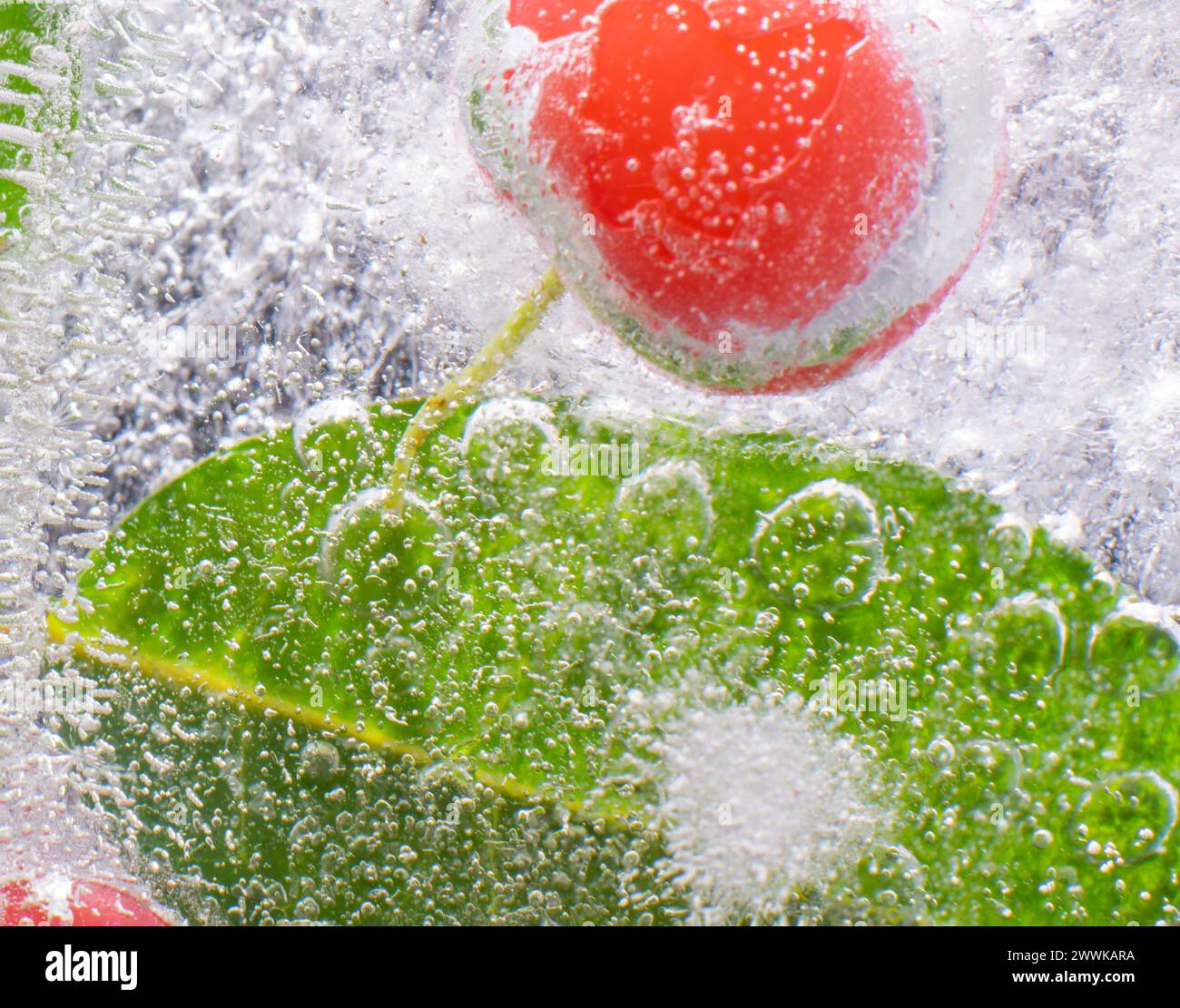 The abstract background of ice structure, Fruits, leaves, Ice, Vibrant Stock Photo - Alamy