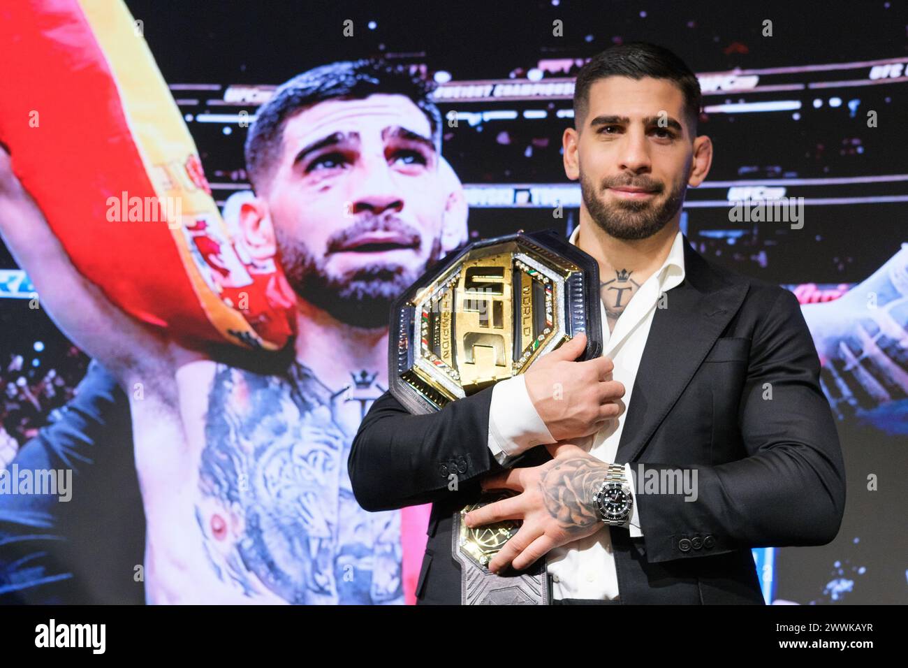 Ilia Topuria Press Conference In Madrid As Mma Ufc World Champion in ...