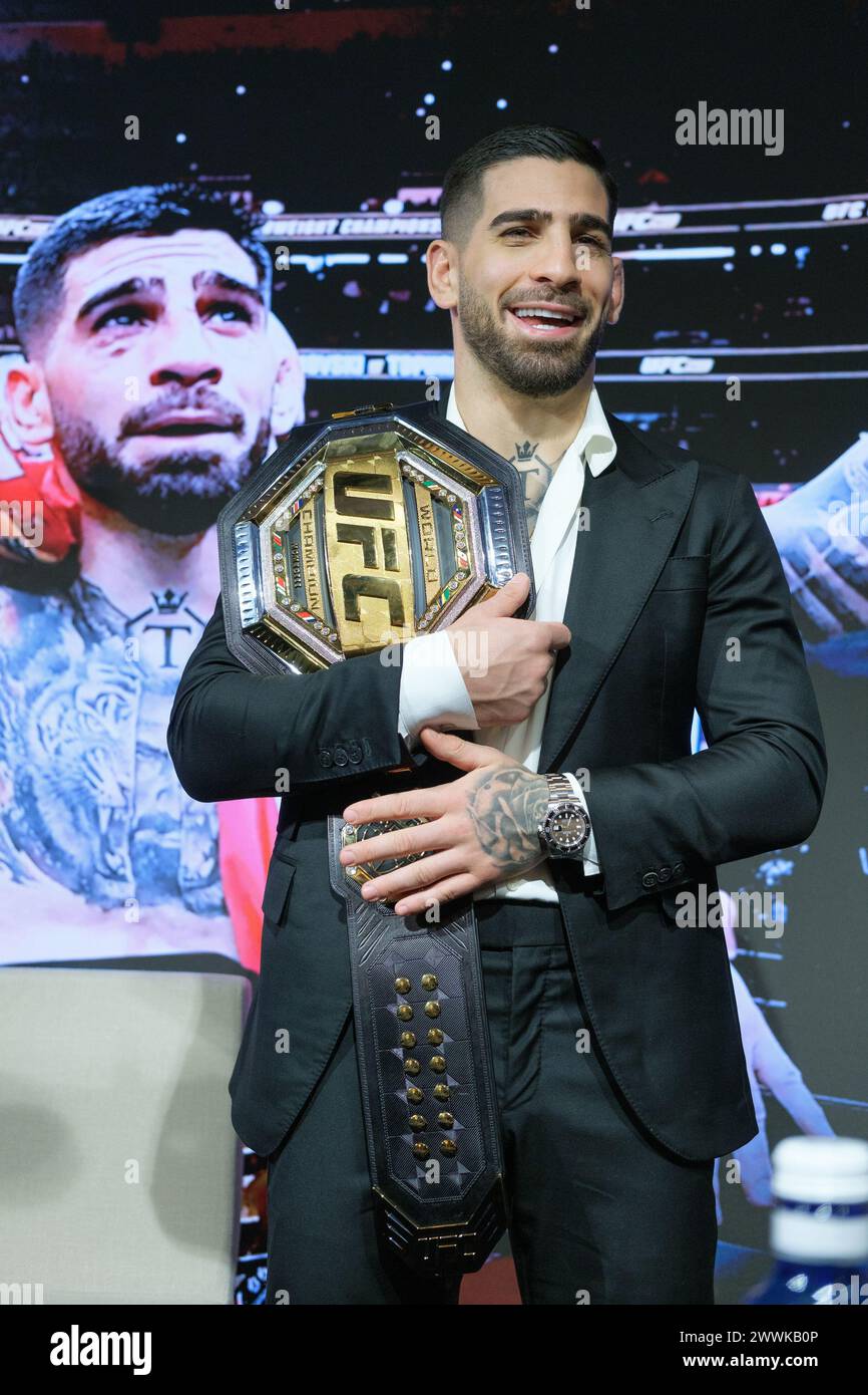 Ilia Topuria Press Conference In Madrid As Mma Ufc World Champion in ...