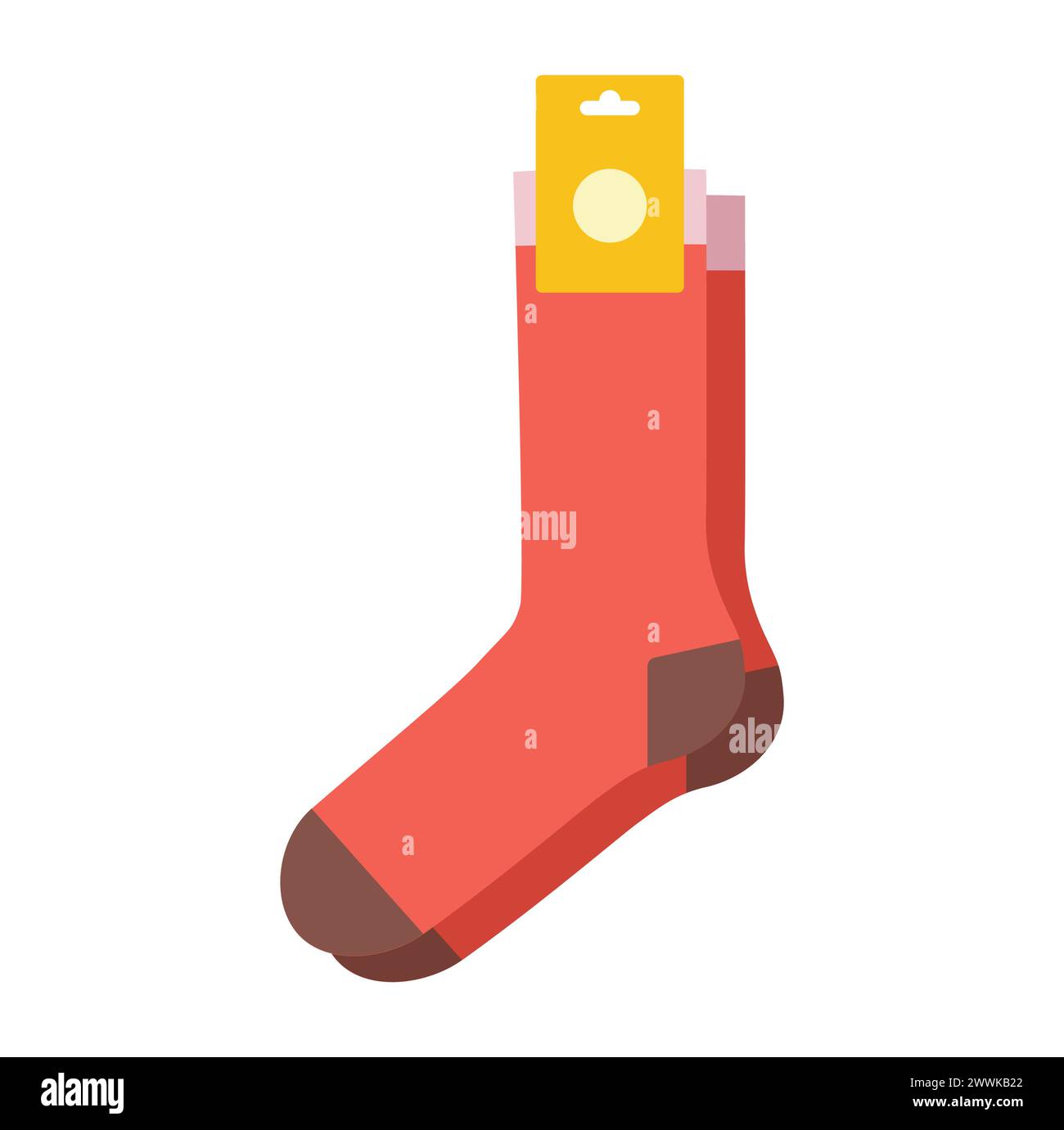 Red socks with logo tag hosiery crew length. Fashion accessory clothing ...