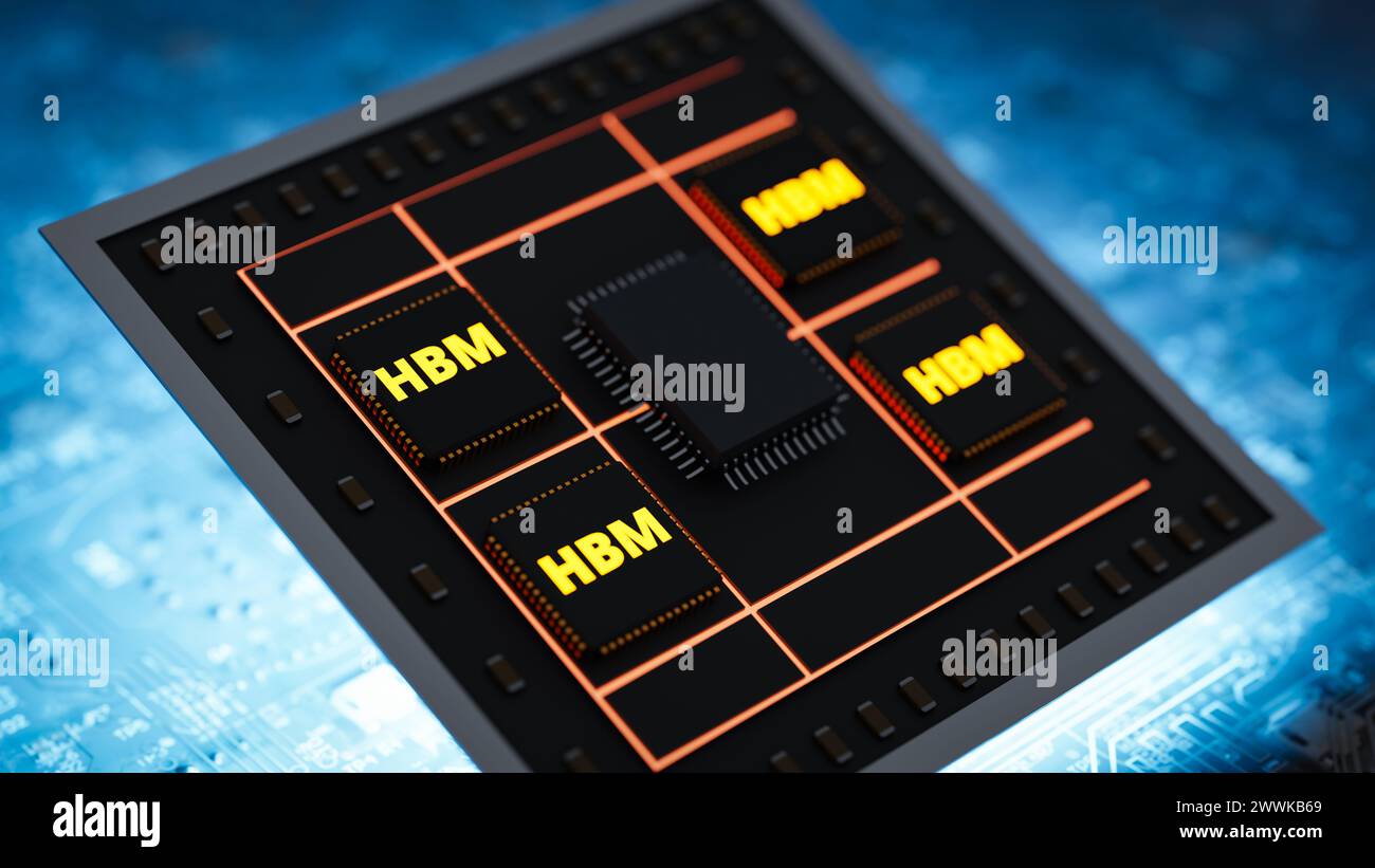 High bandwidth Memory called HBM concepts backgrounds. 3d rendering ...