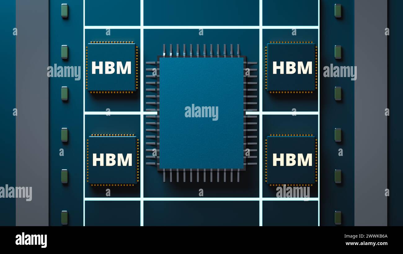 High bandwidth Memory called HBM concepts backgrounds. 3d rendering ...