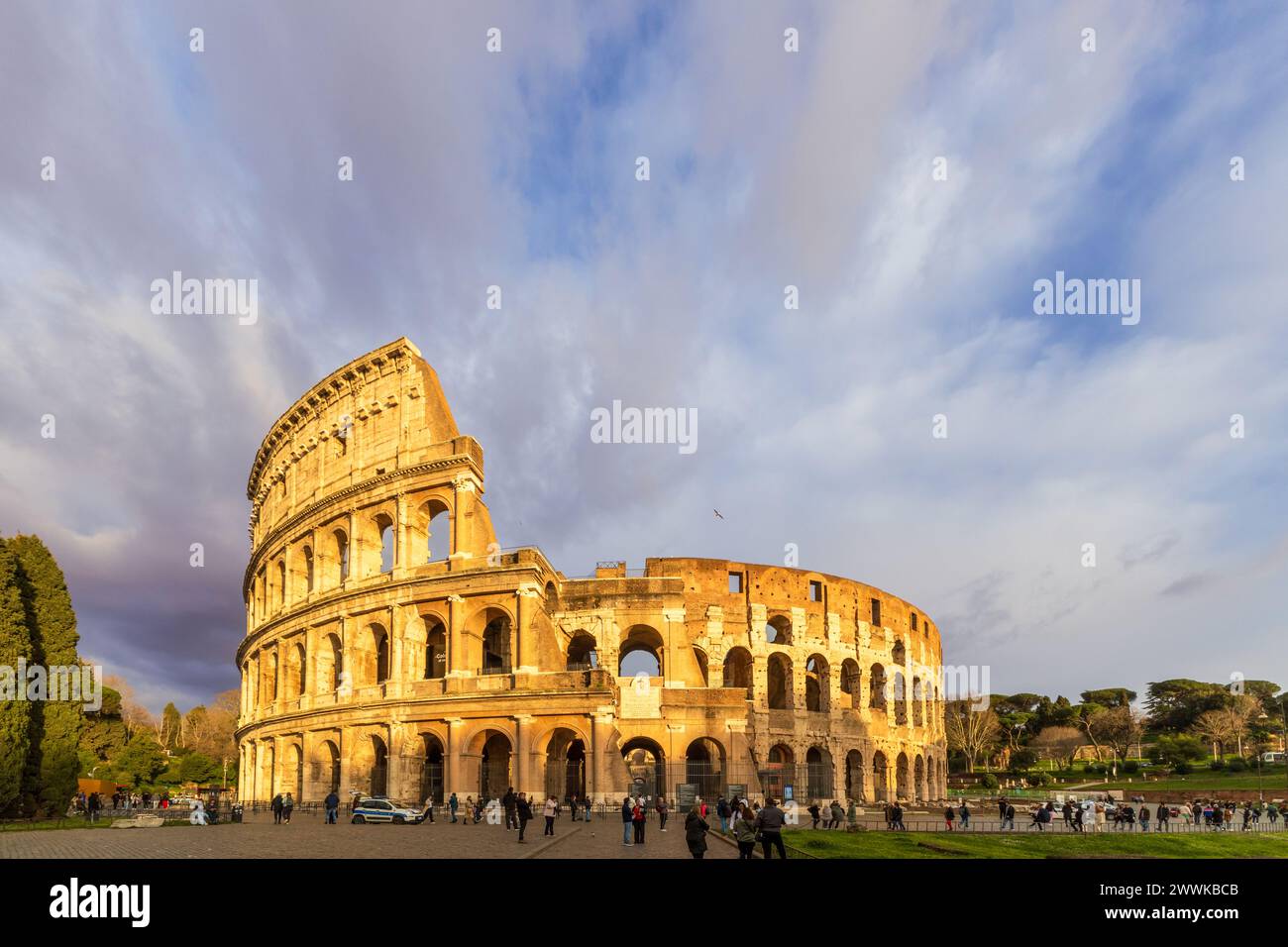Colosseum at Rome, Italy - February 29, 2024: Sunset, Rome, Italy Stock ...