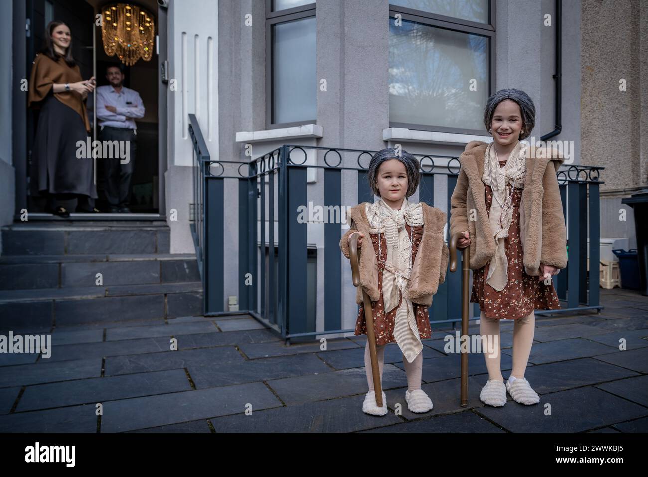 London, UK. 24th March, 2024. British Haredi Jews in north London ...