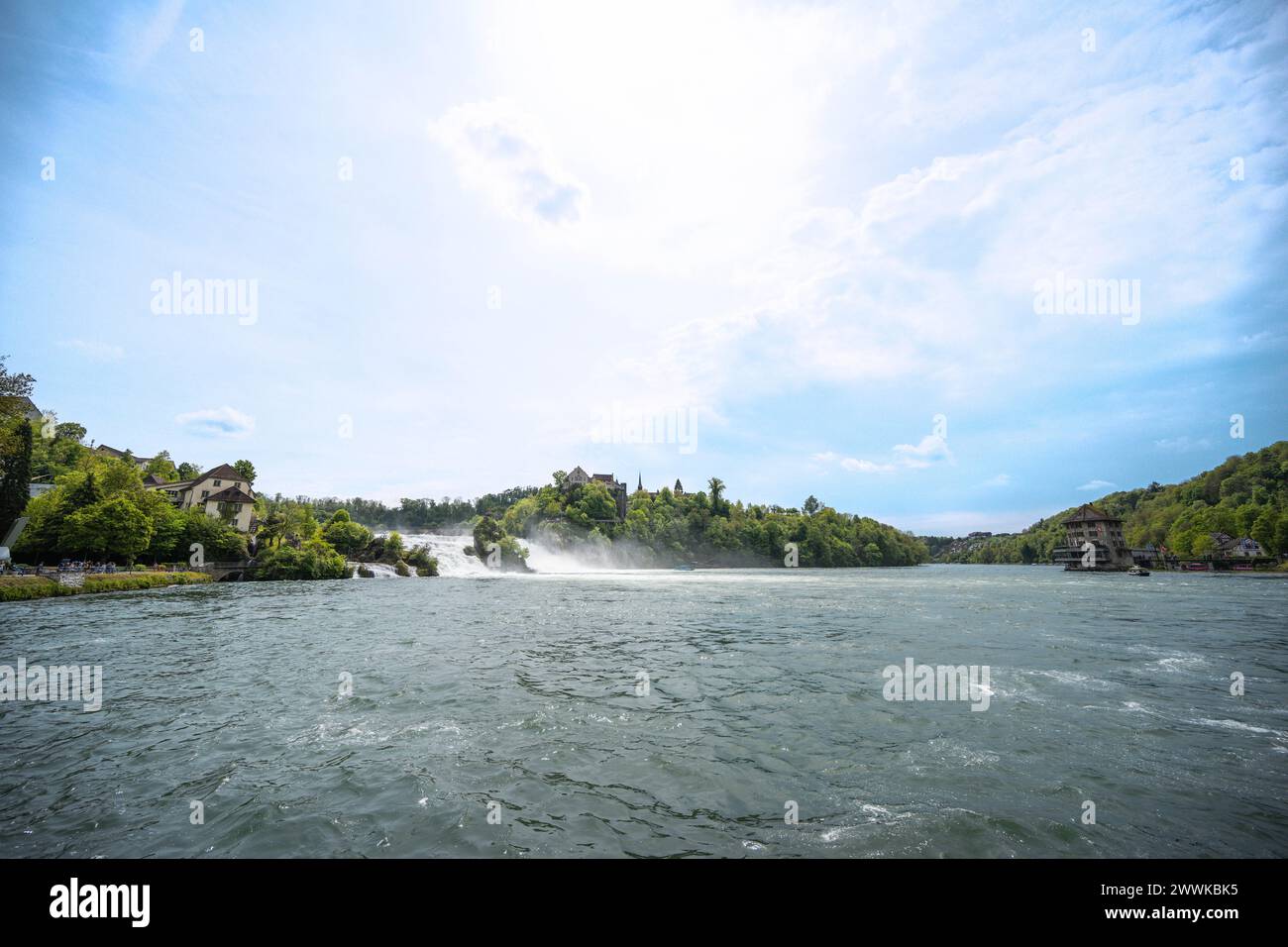 Description: Panoramic view of tourists experiencing the impressive ...