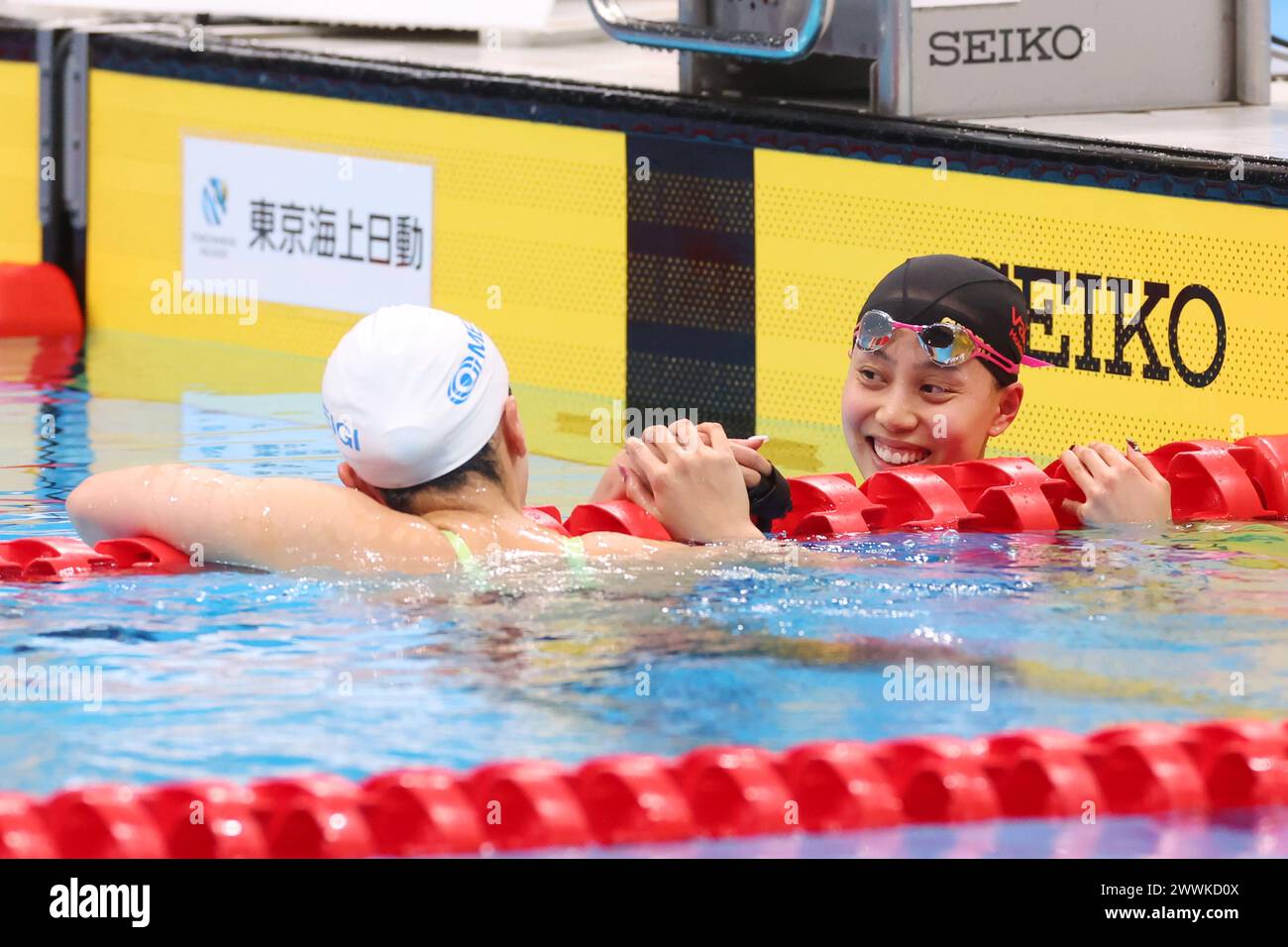 Tokyo Aquatics Centre, Tokyo, Japan. 22nd Mar, 2024. (L to R) Kanako Watanabe, Runa Imai, MARCH ...