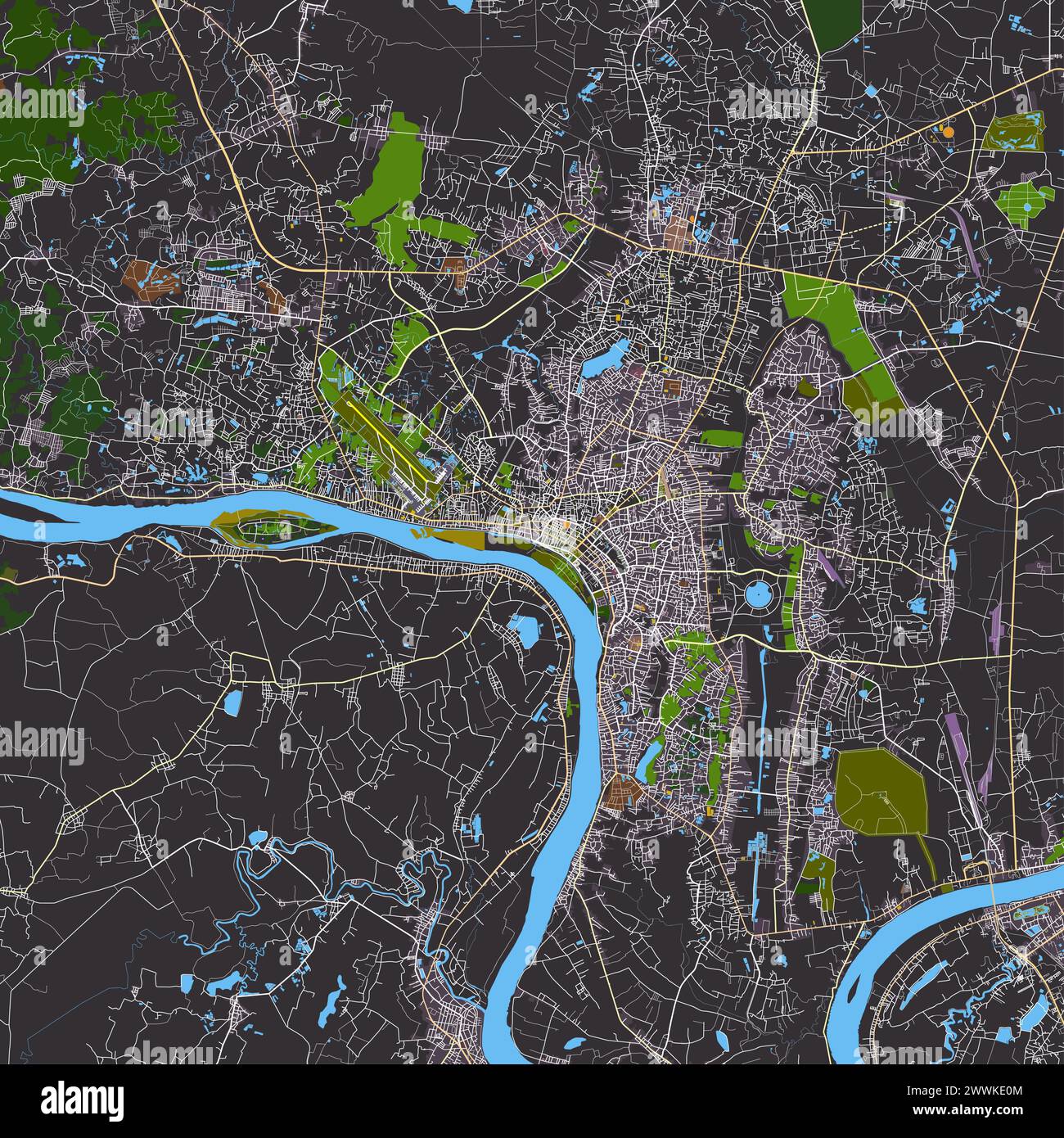 City map of Vientiane, Laos Stock Vector Image & Art - Alamy