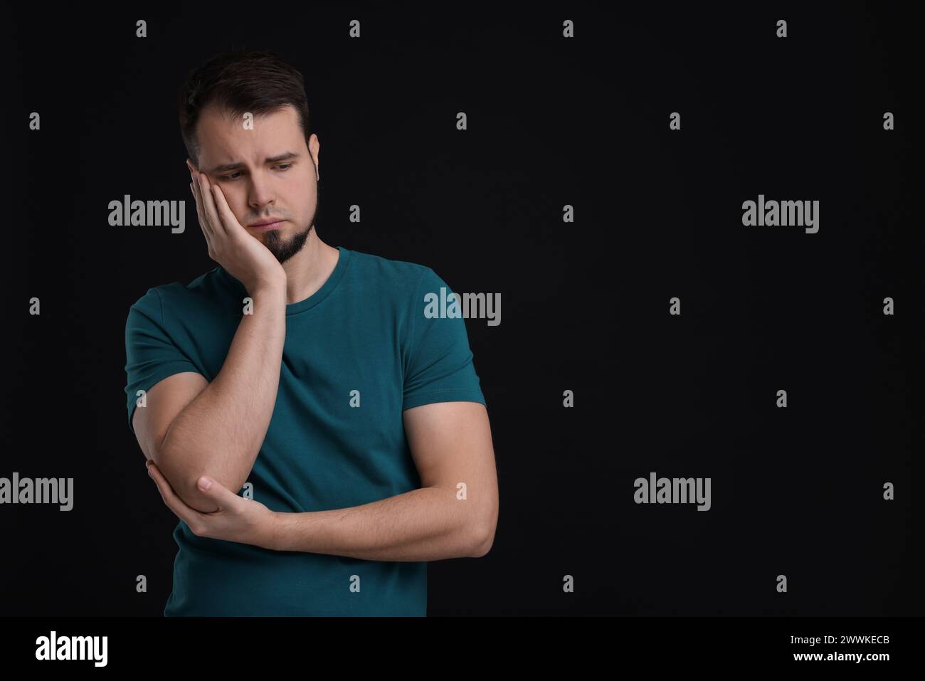 Sad depressed man model hi-res stock photography and images - Alamy