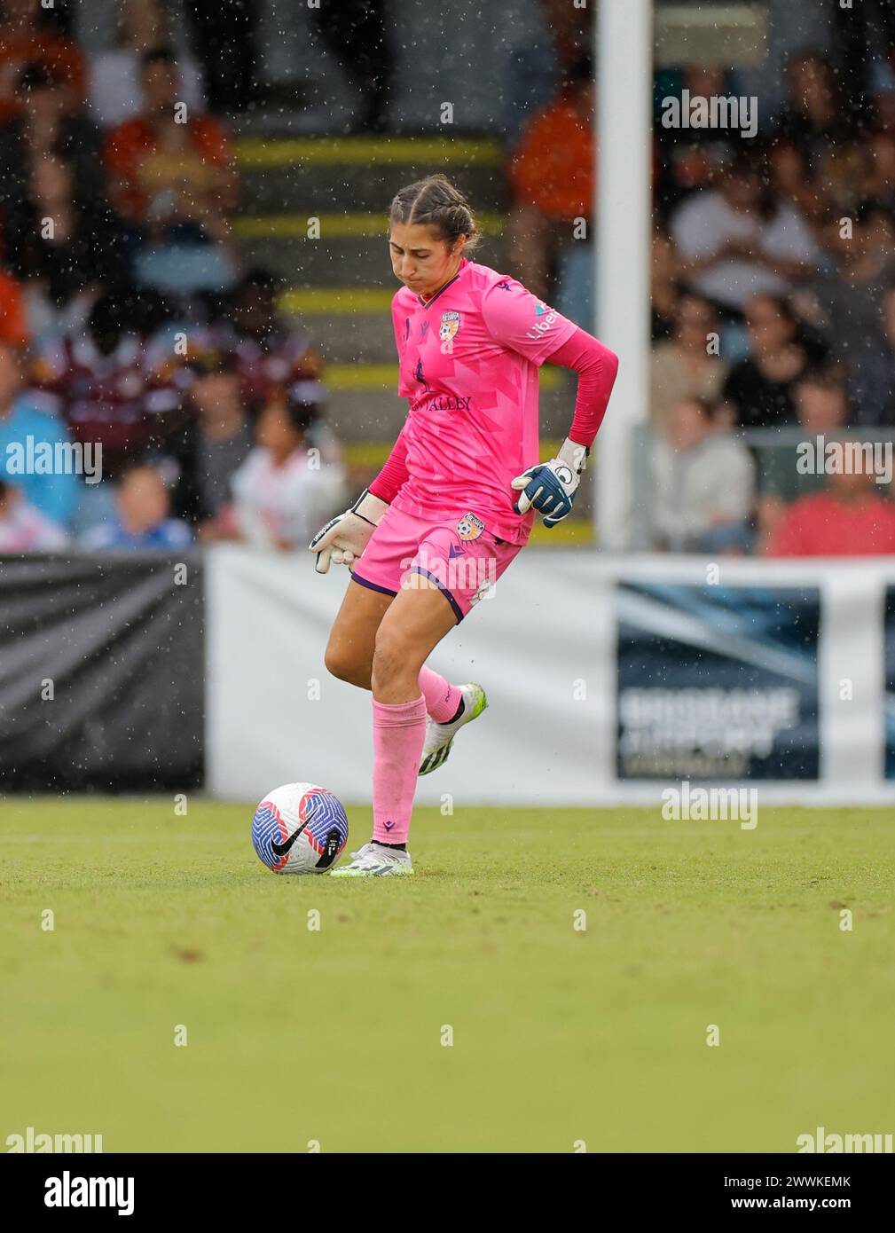 Brisbane, Australia, 24th March 2024. Morgan Aquino (1 Perth Glory) in ...