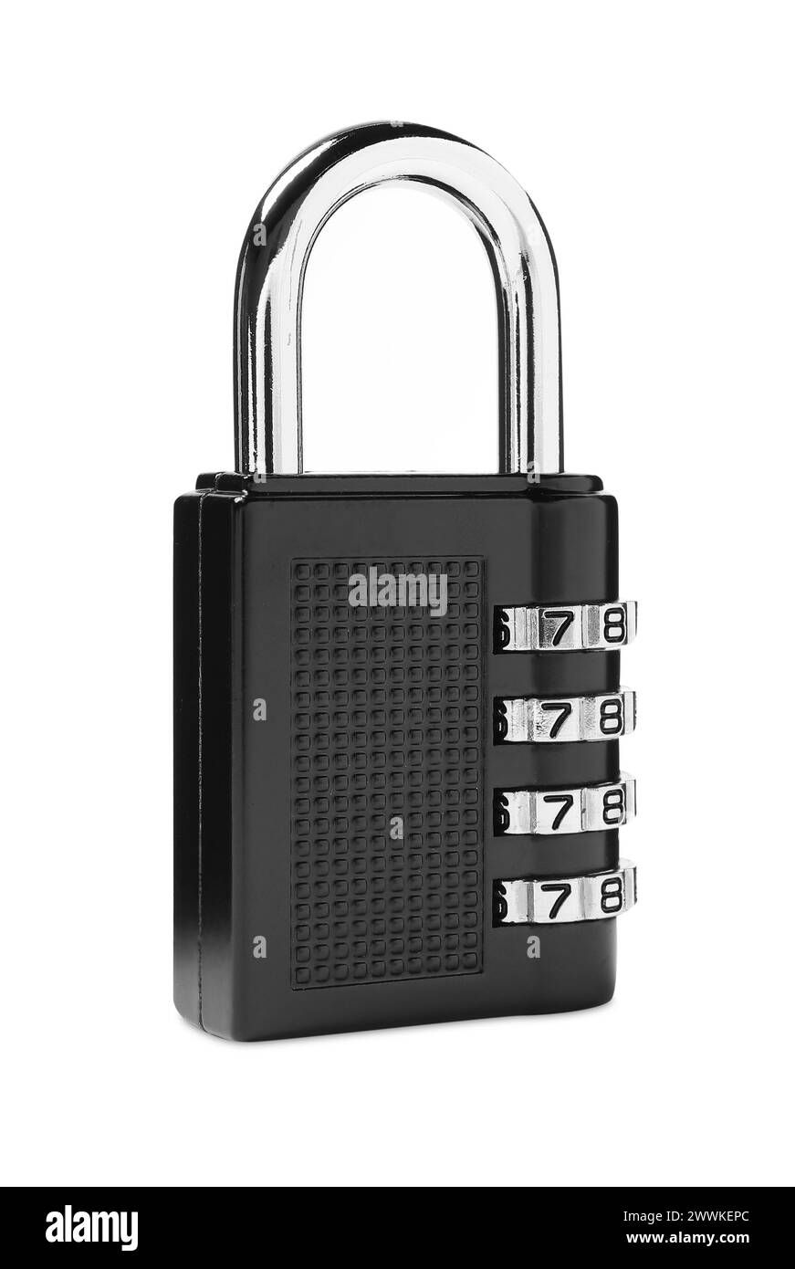 Locked steel combination padlock isolated on white Stock Photo - Alamy