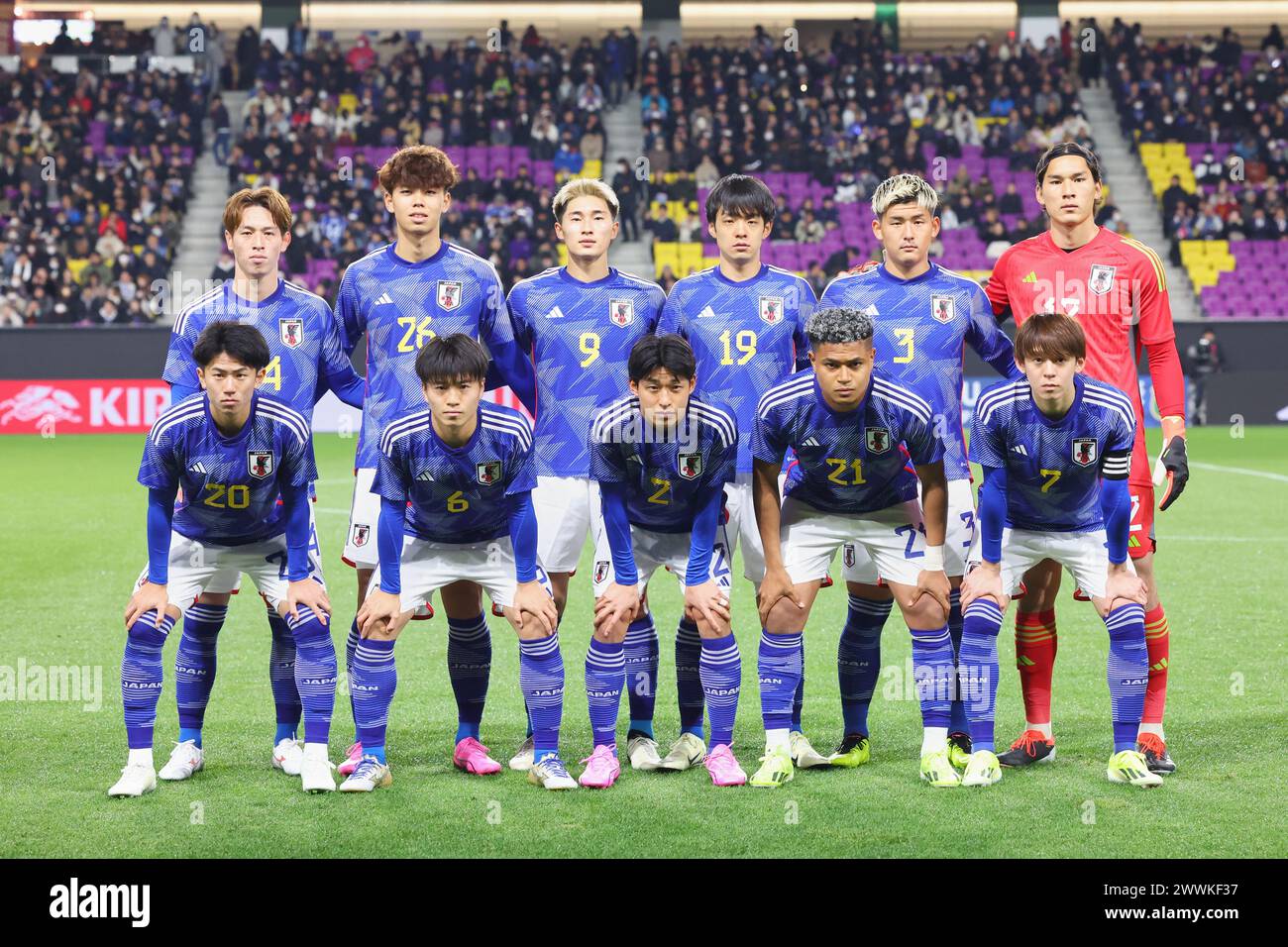 Kyoto, Japan. 22nd Mar, 2024. U-23 Japan team group line-up (JPN ...