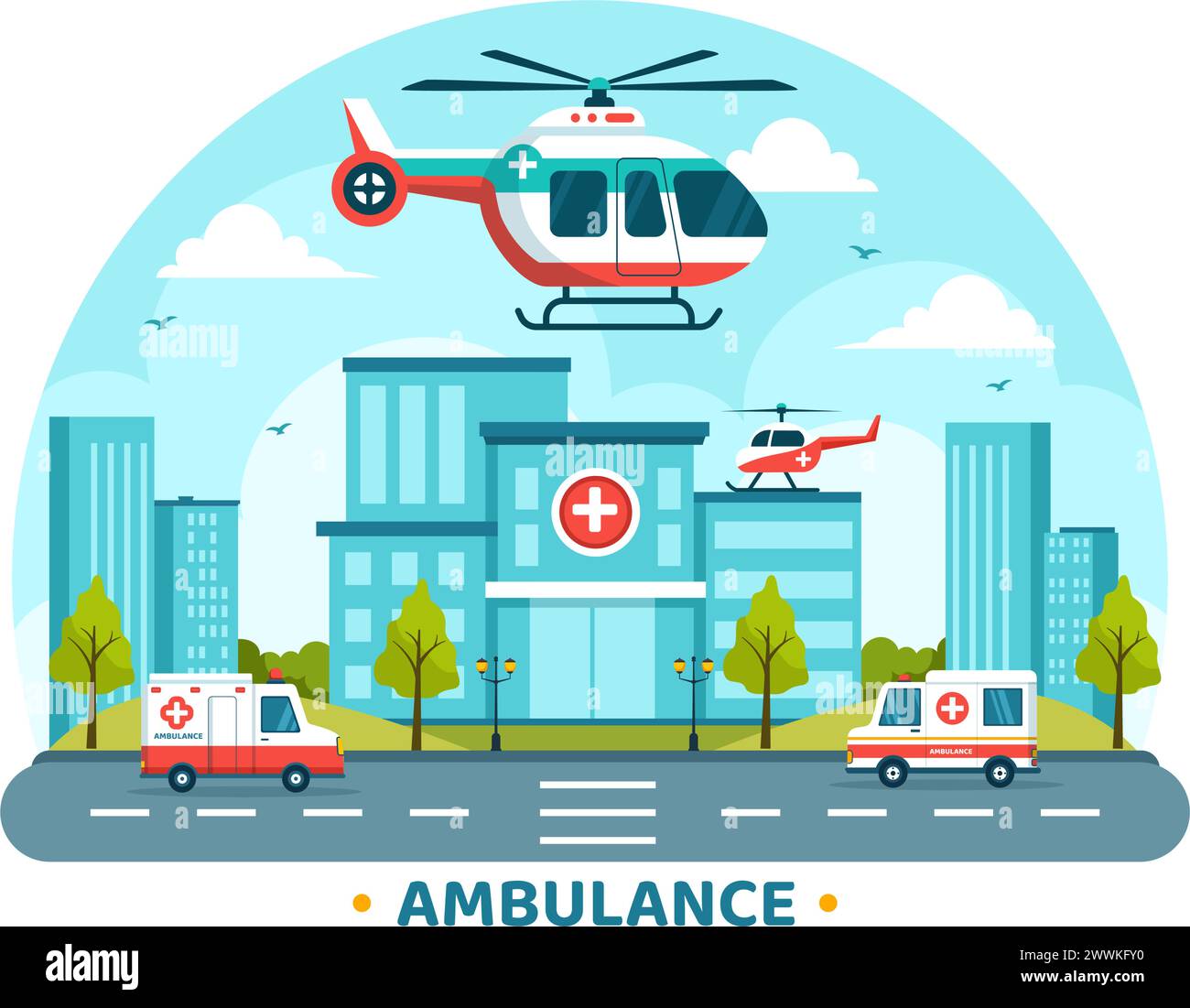 Medical Vehicle Ambulance Car or Emergency Service Vector Illustration ...