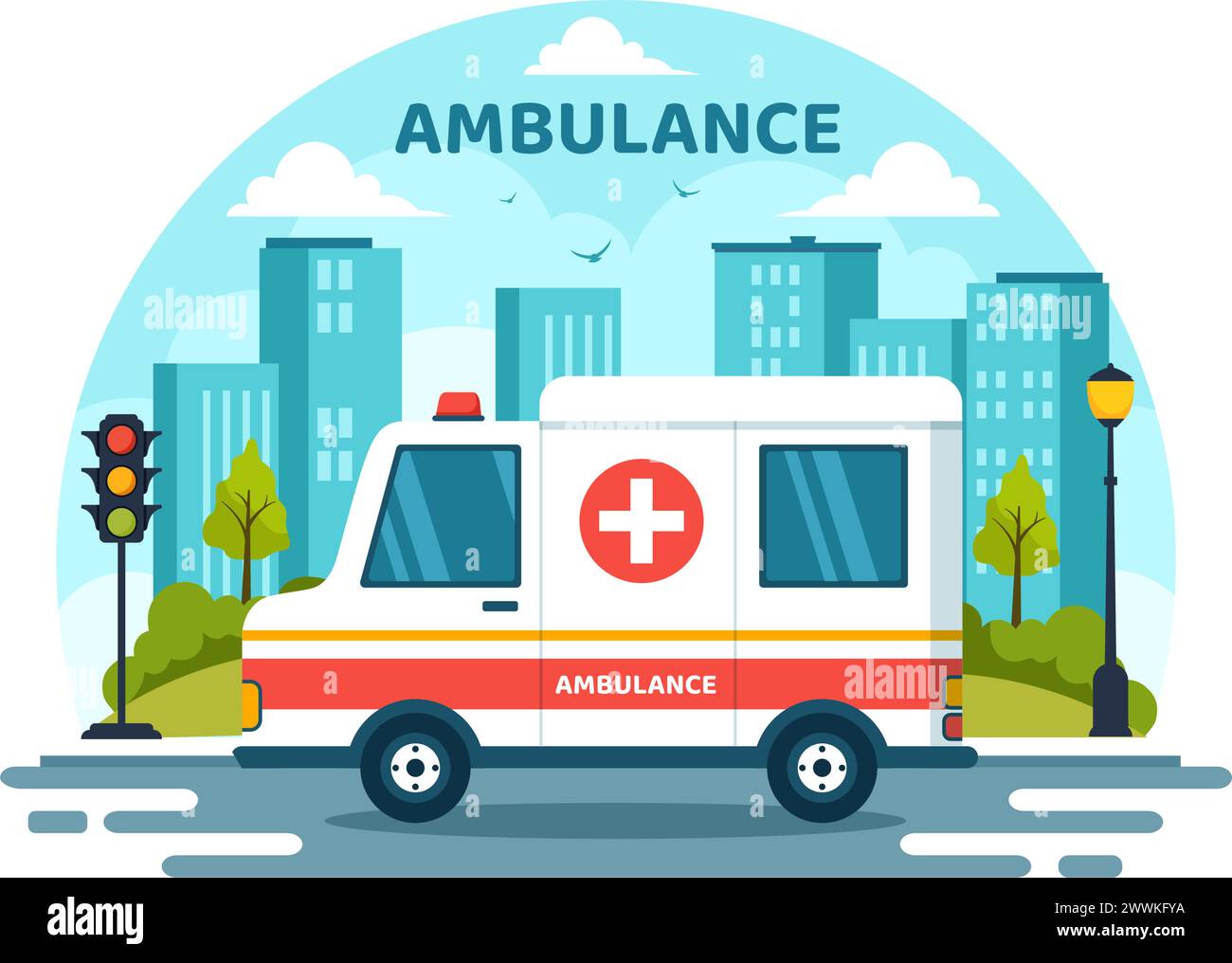 Medical Vehicle Ambulance Car or Emergency Service Vector Illustration ...