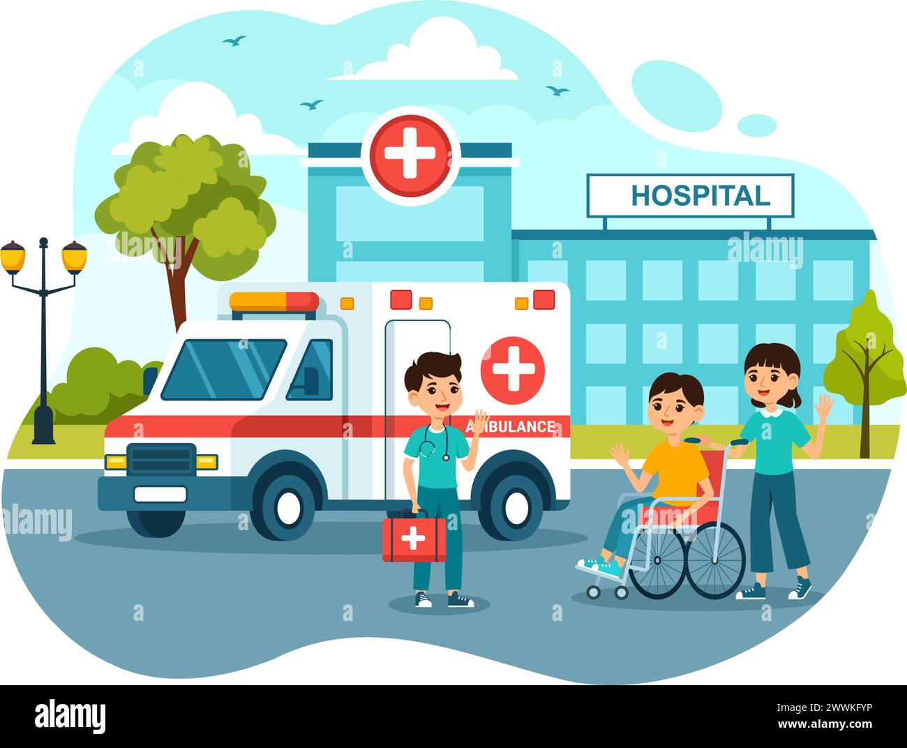 Medical Vehicle Ambulance Car or Emergency Service Vector Illustration ...