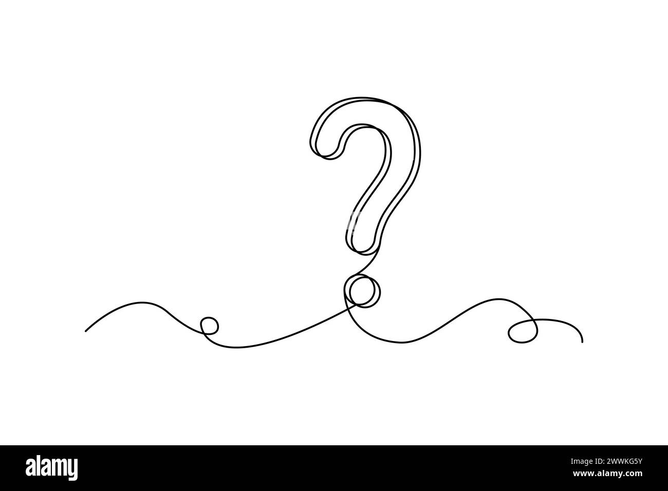 One line question mark design. Minimalistic query symbol. Conceptual inquiry sign. Vector ...