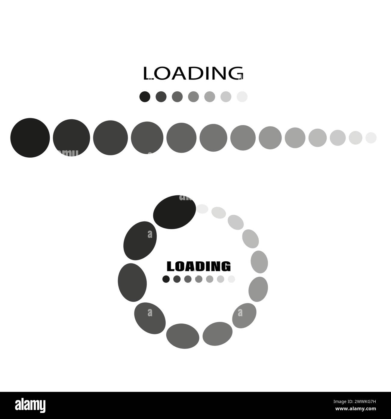 Progress loading bar icons. Circular and linear styles. Vector ... Progress loading bar icons. Circular and linear styles. Vector ...