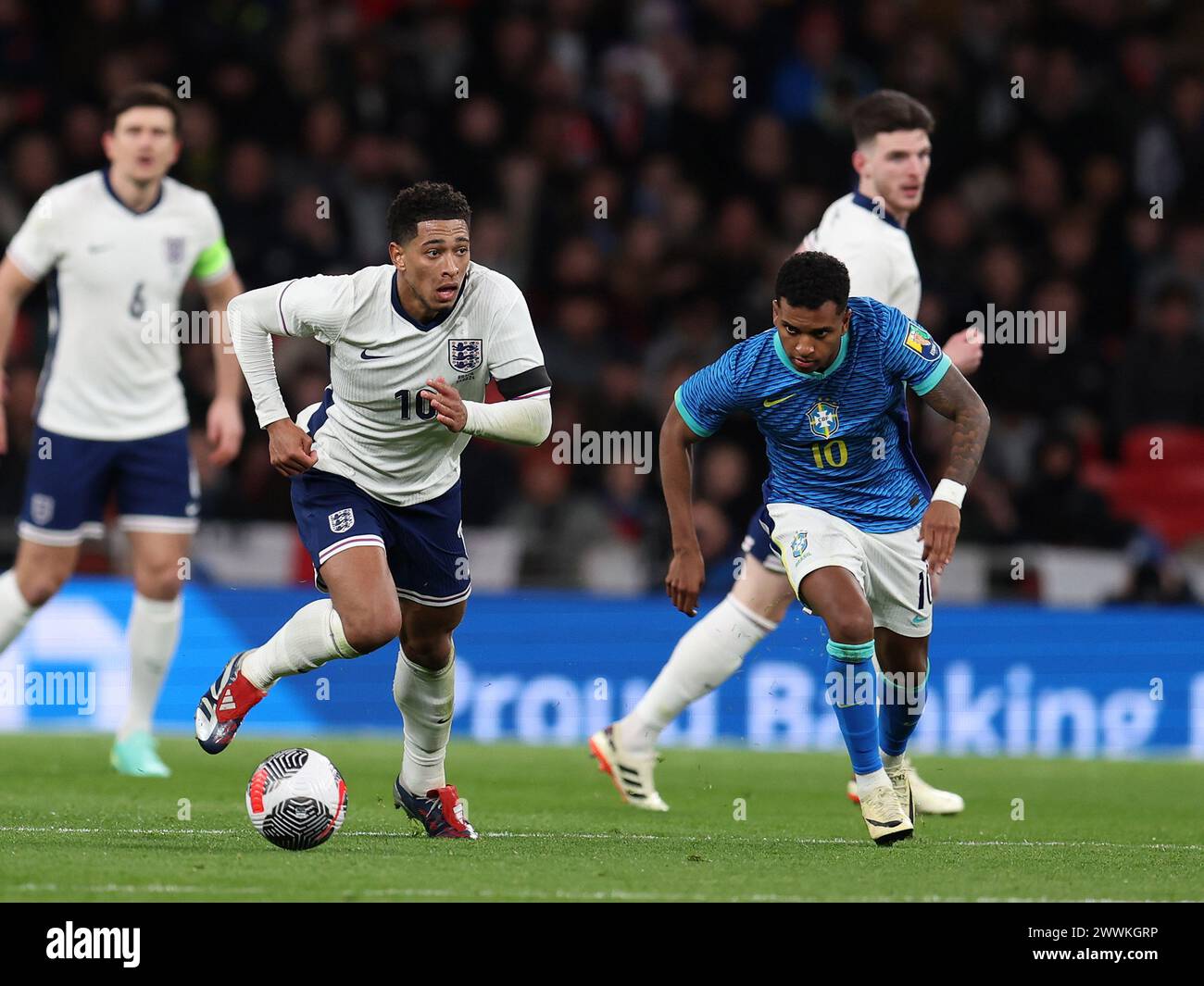 London, UK. 23rd Mar, 2024. Jude Bellingham of England & Rodrygo of ...