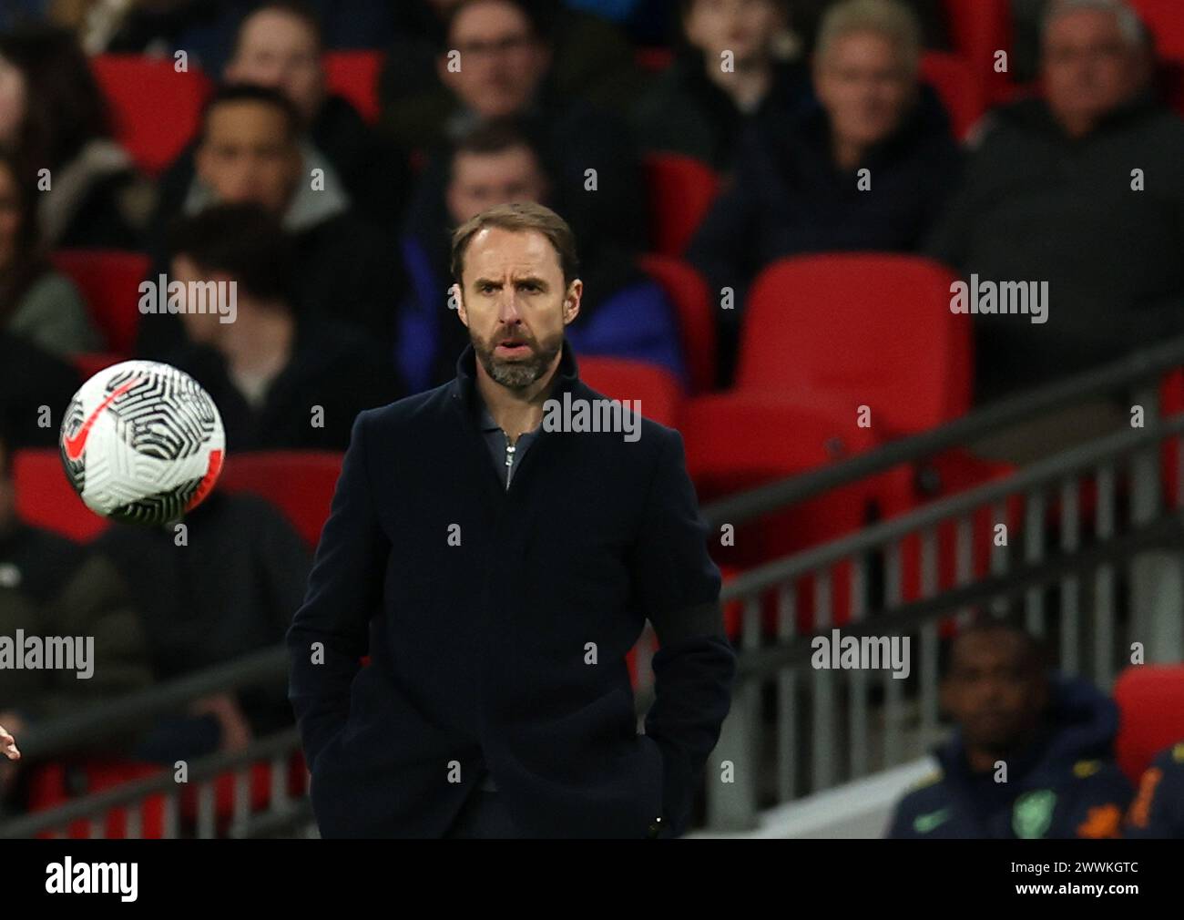 London, UK. 23rd Mar, 2024. Gareth Southgate, the manager/head coach of ...
