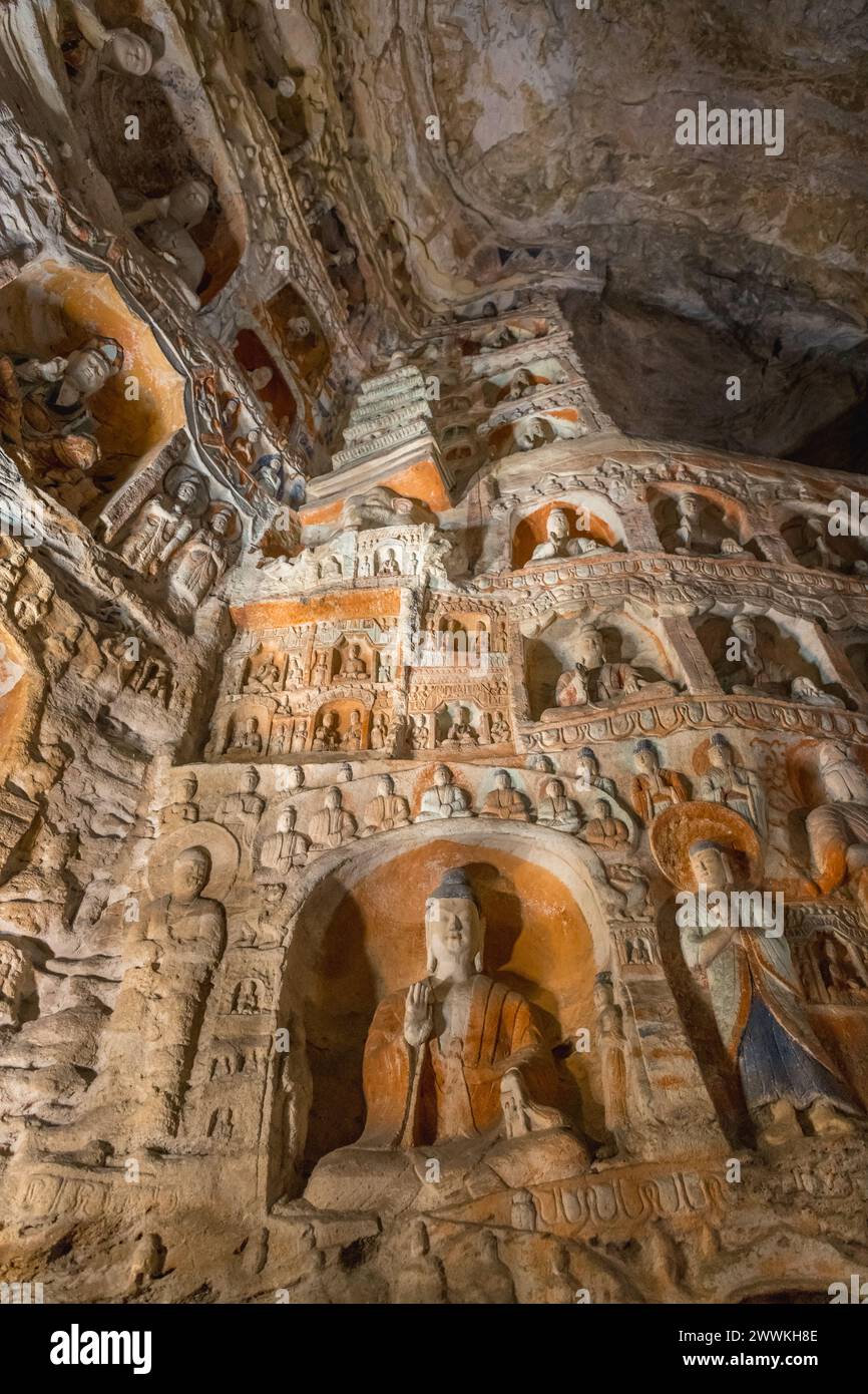 Inside the Yungang Grottoes. World cultural heritage. One of China's ...